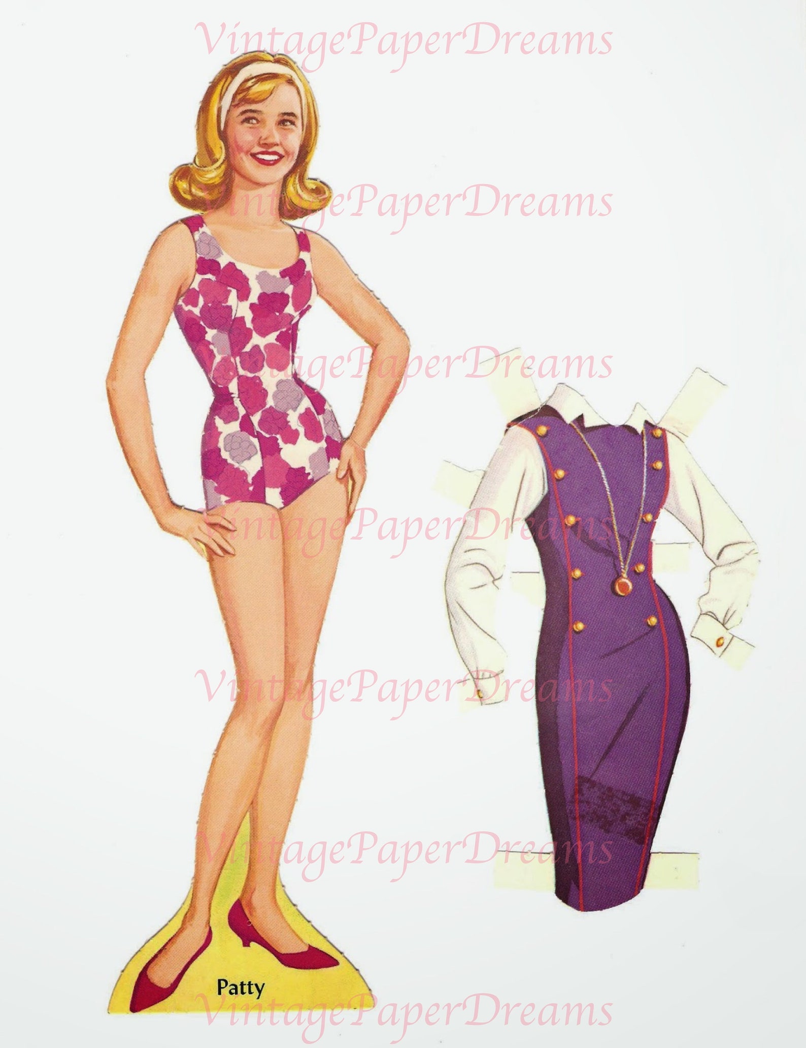 Vintage Paper Doll Printable PDF JPEG patty Duke Paper Doll - Etsy