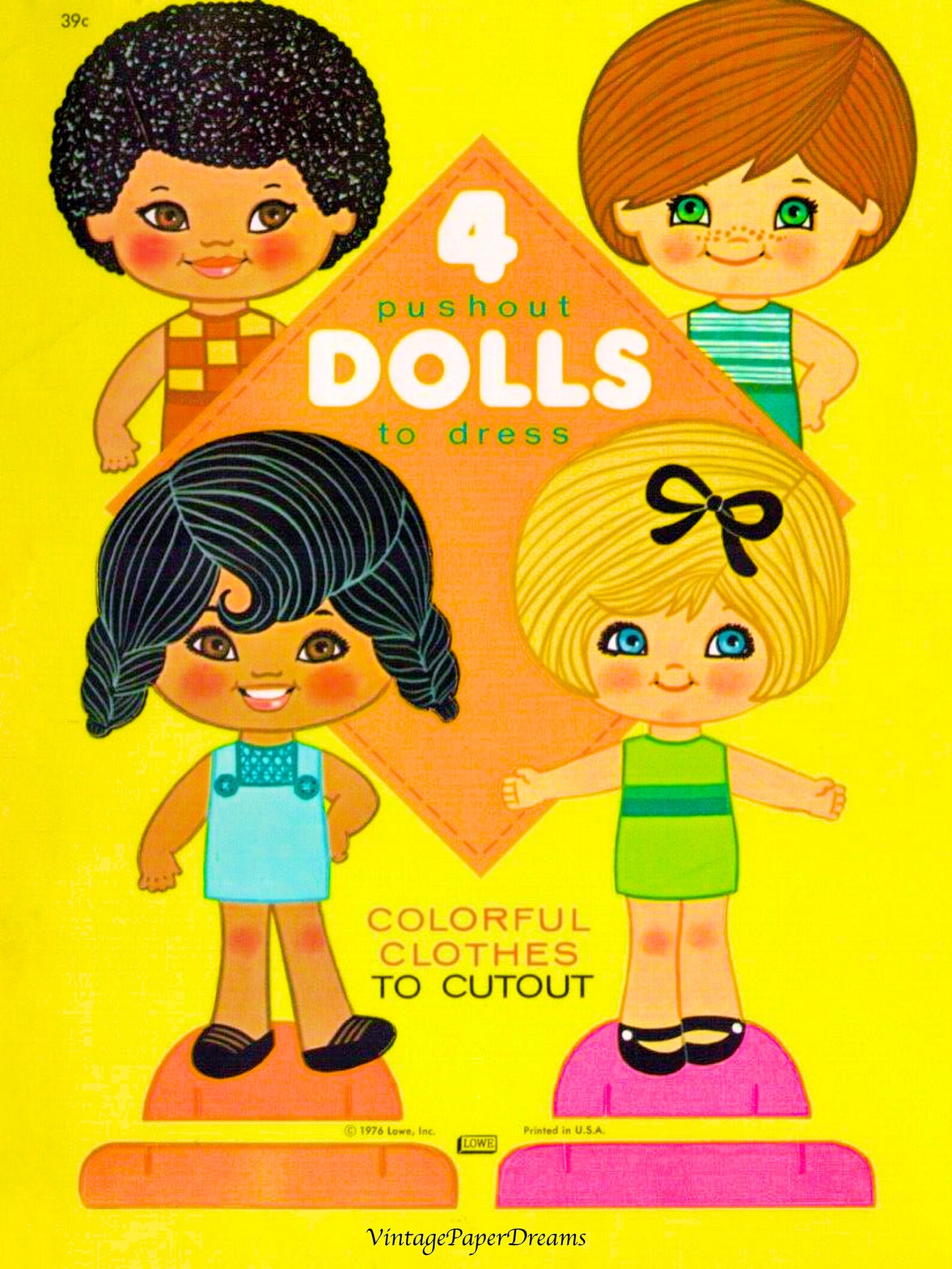 Vintage Paper Doll Printable PDF girl Paper Dolls 70s - Etsy