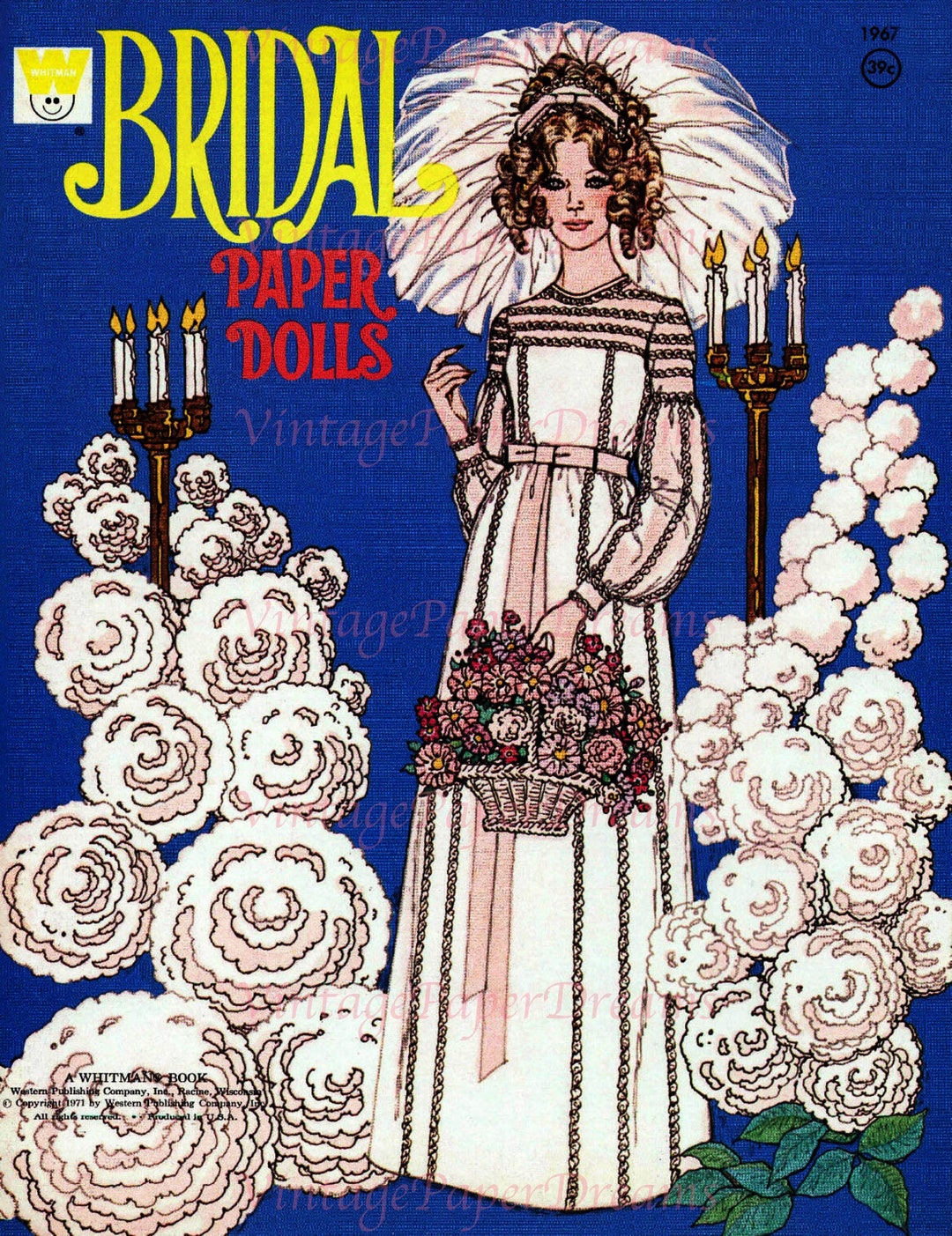 Vintage Wedding Paper Doll Printable PDF JPEG • bridal Paper Doll • 70s ...