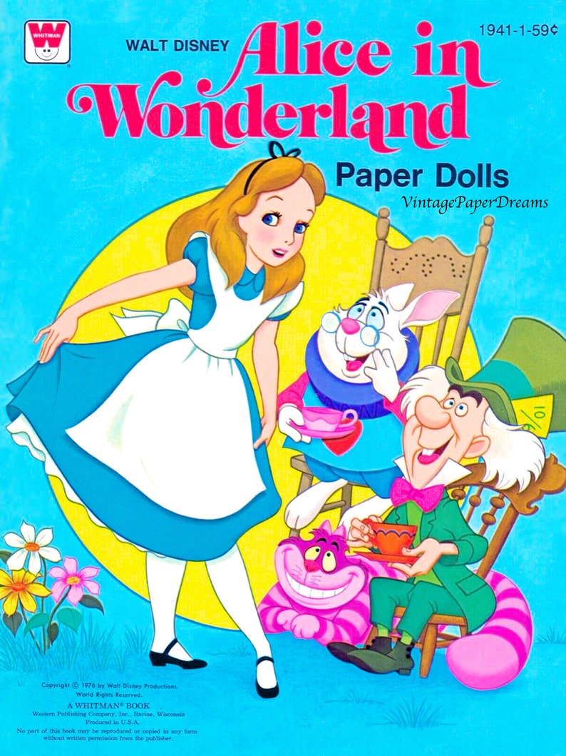 Vintage Paper Doll Printable PDF alice in Wonderland Paper - Etsy
