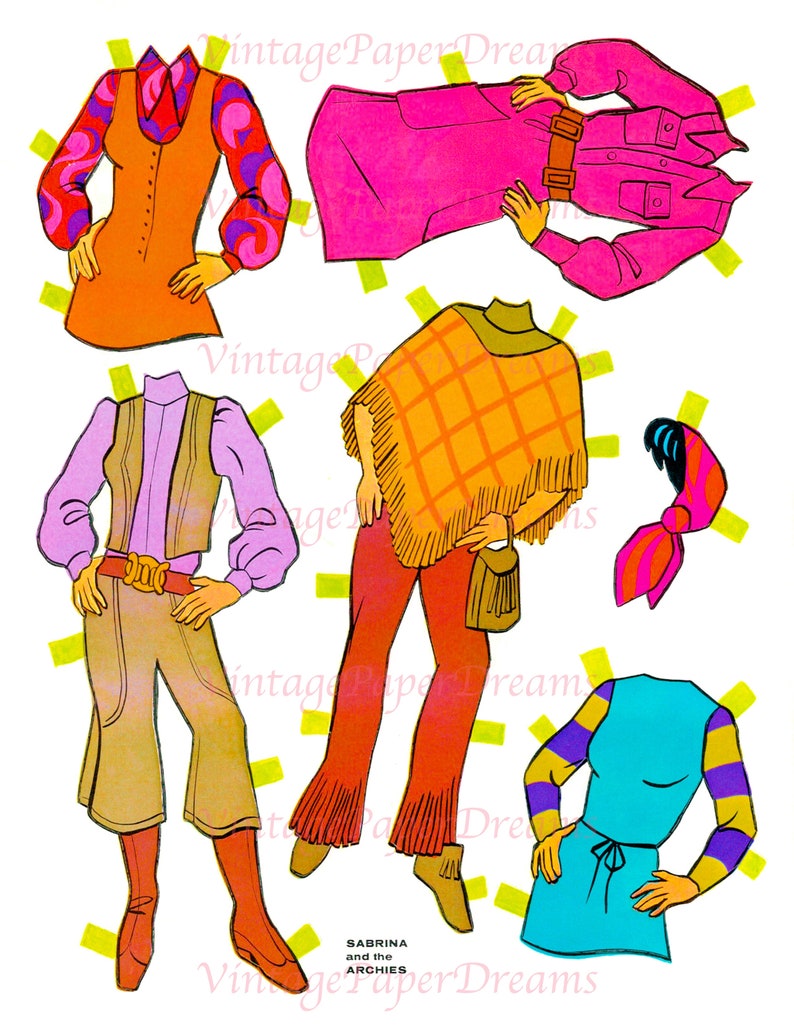 Vintage Paper Doll Printable PDF sabrina the Archies Paper Dolls 70s ...