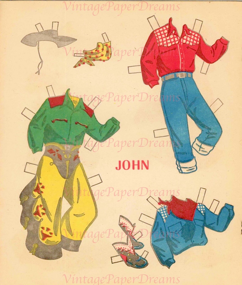 Vintage Paper Doll Printable PDF polka Party Paper Dolls 40s 1940s ...