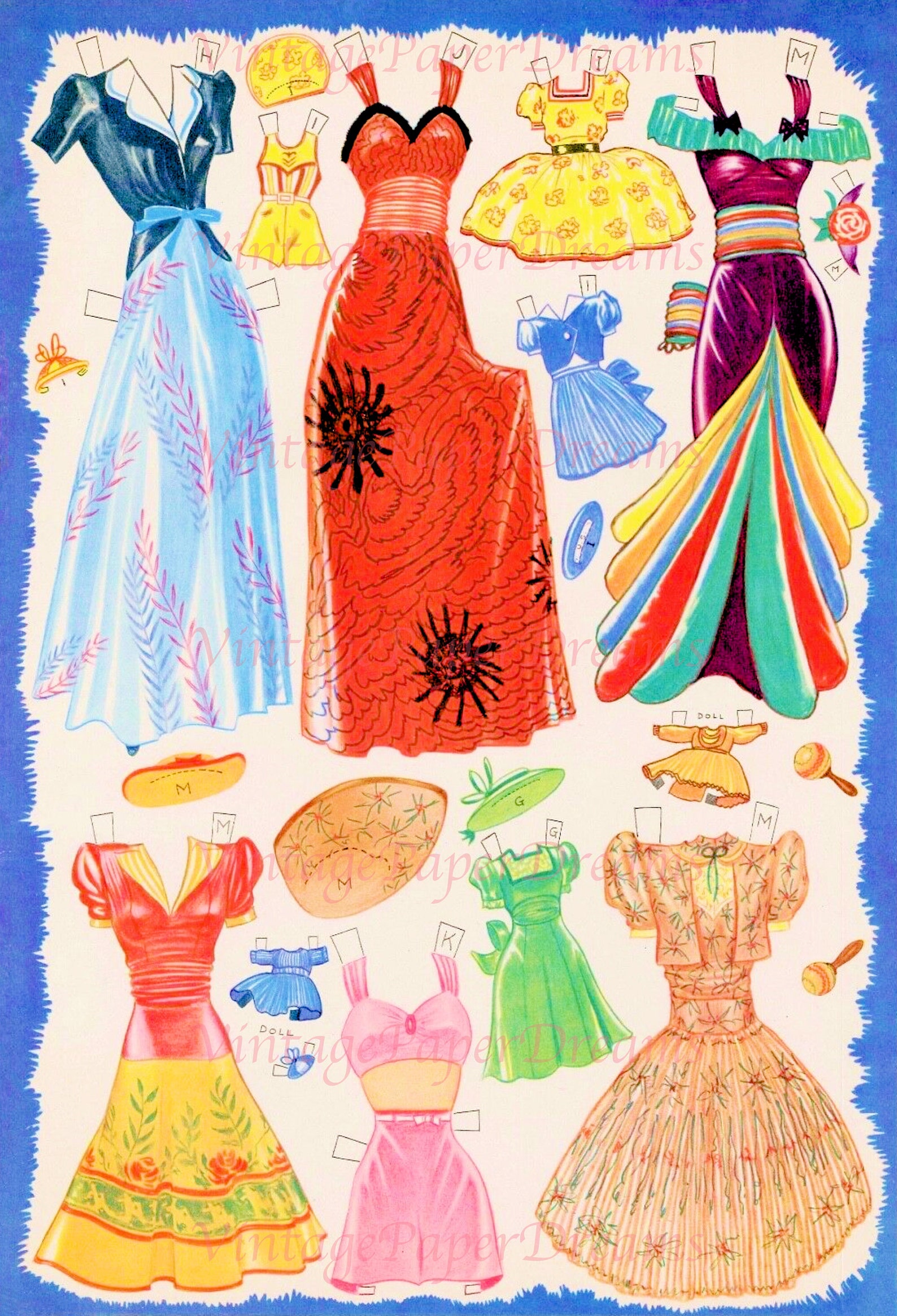 Vintage Paper Doll Printable PDF Big Sister Little Sister Paper Dolls ...