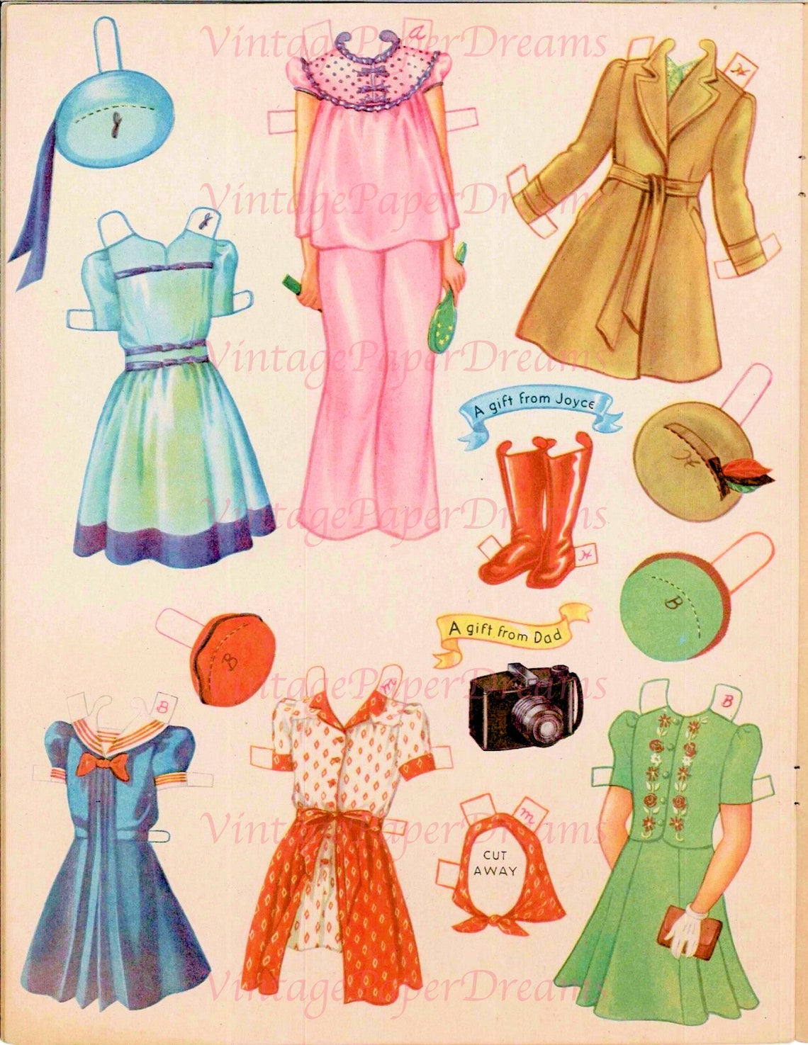 Vintage Paper Doll Printable PDF girl Paper Dolls JPEG 40s - Etsy