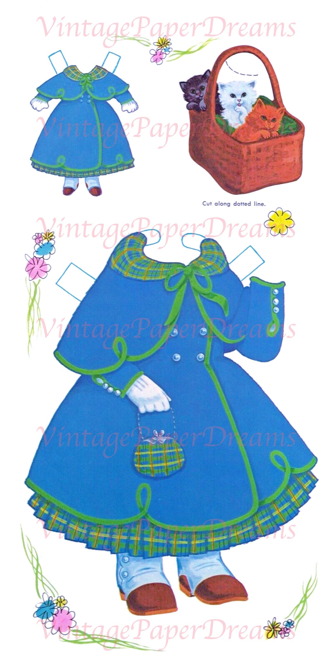 Vintage Paper Doll Printable PDF cottagecore Amy Jo Paper - Etsy