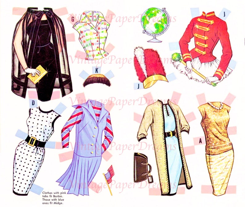 Barbie Paper Doll Printable PDF barbie Midge Paper Dolls - Etsy Canada
