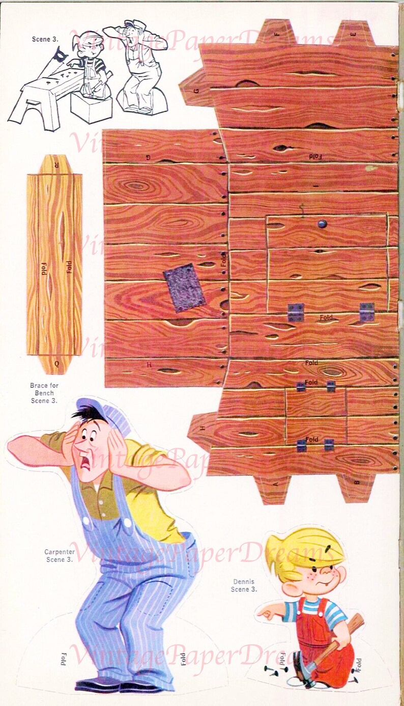 Vintage Paper Doll Printable PDF • dennis the Menace Paper Doll Book ...