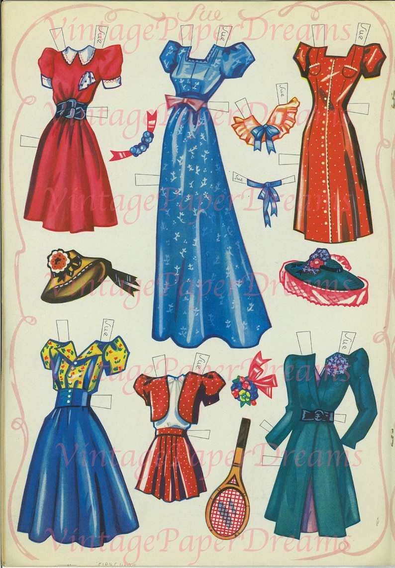 Vintage Paper Doll Printable PDF paper Dolls on Parade 40s - Etsy