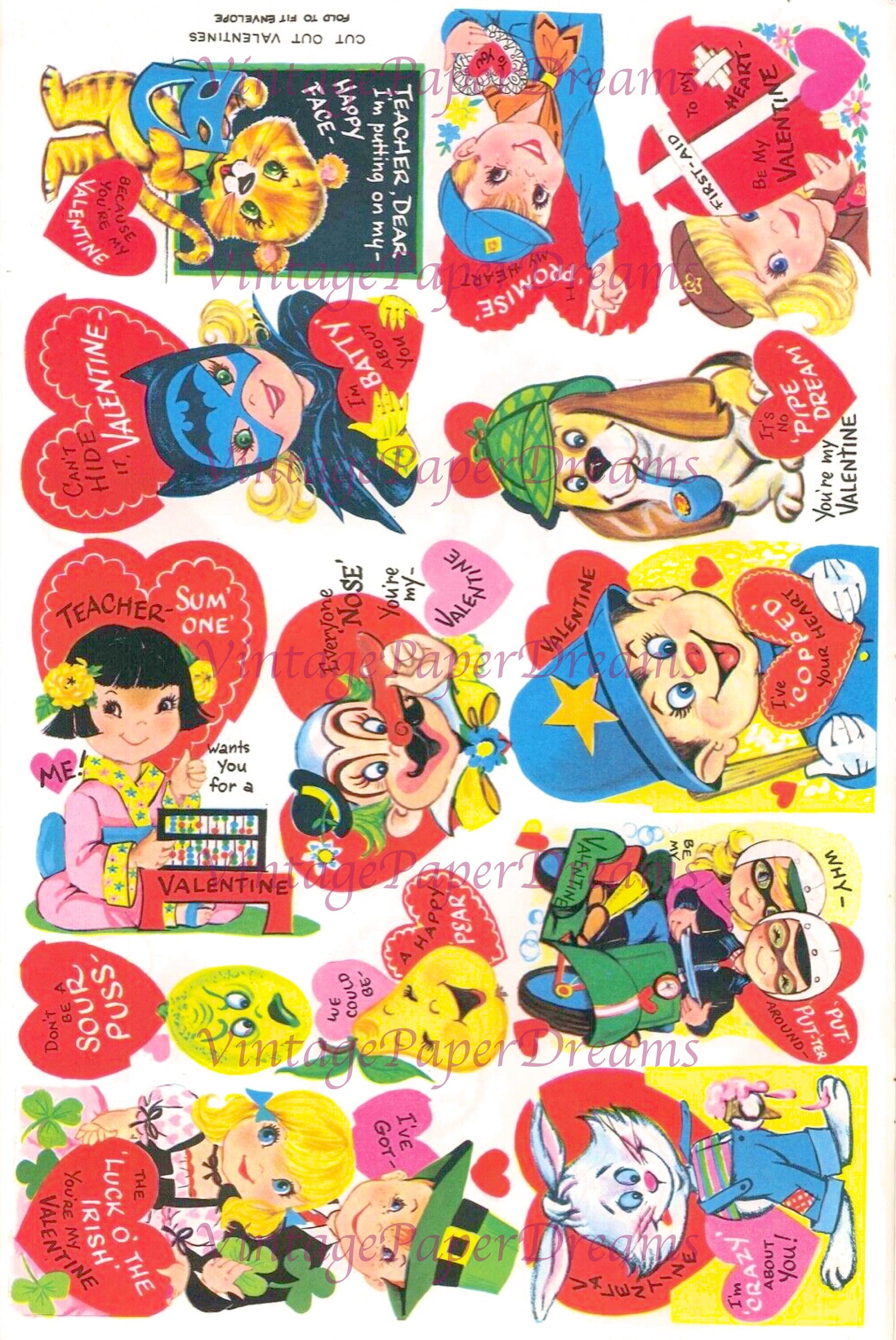 175 Valentines Activity Play Book Printable PDF • 1950s Holiday Card ...