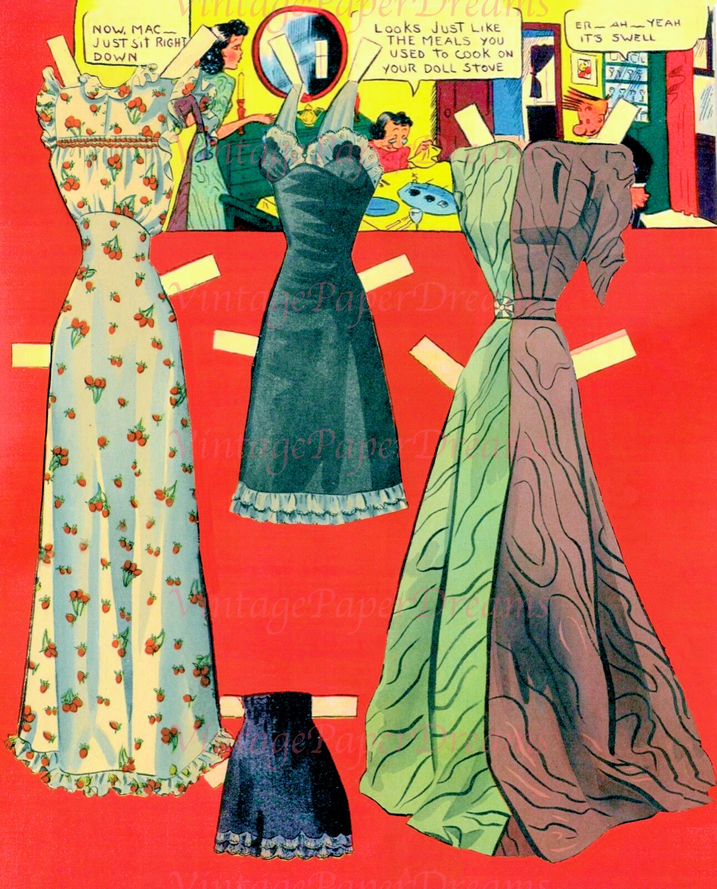 Vintage Comic Book Art Printable PDF • tillie the Toiler Paper Dolls ...