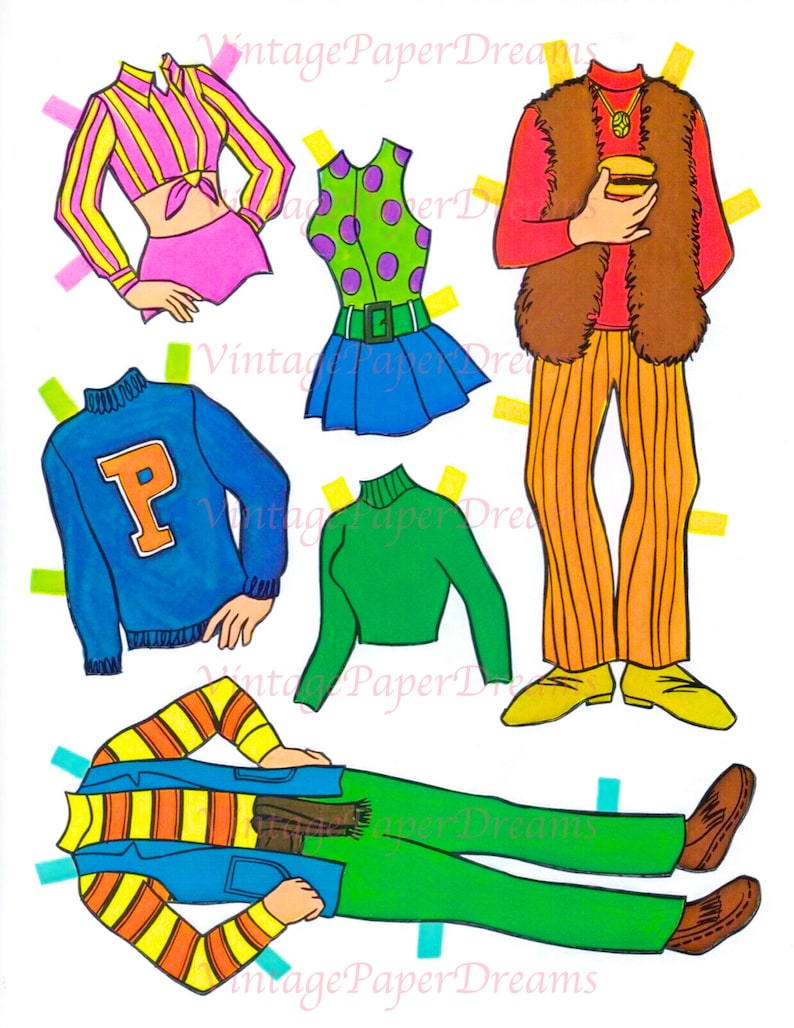 Vintage Paper Doll Printable PDF the Archies Paper Dolls 1969 60s 1960s ...
