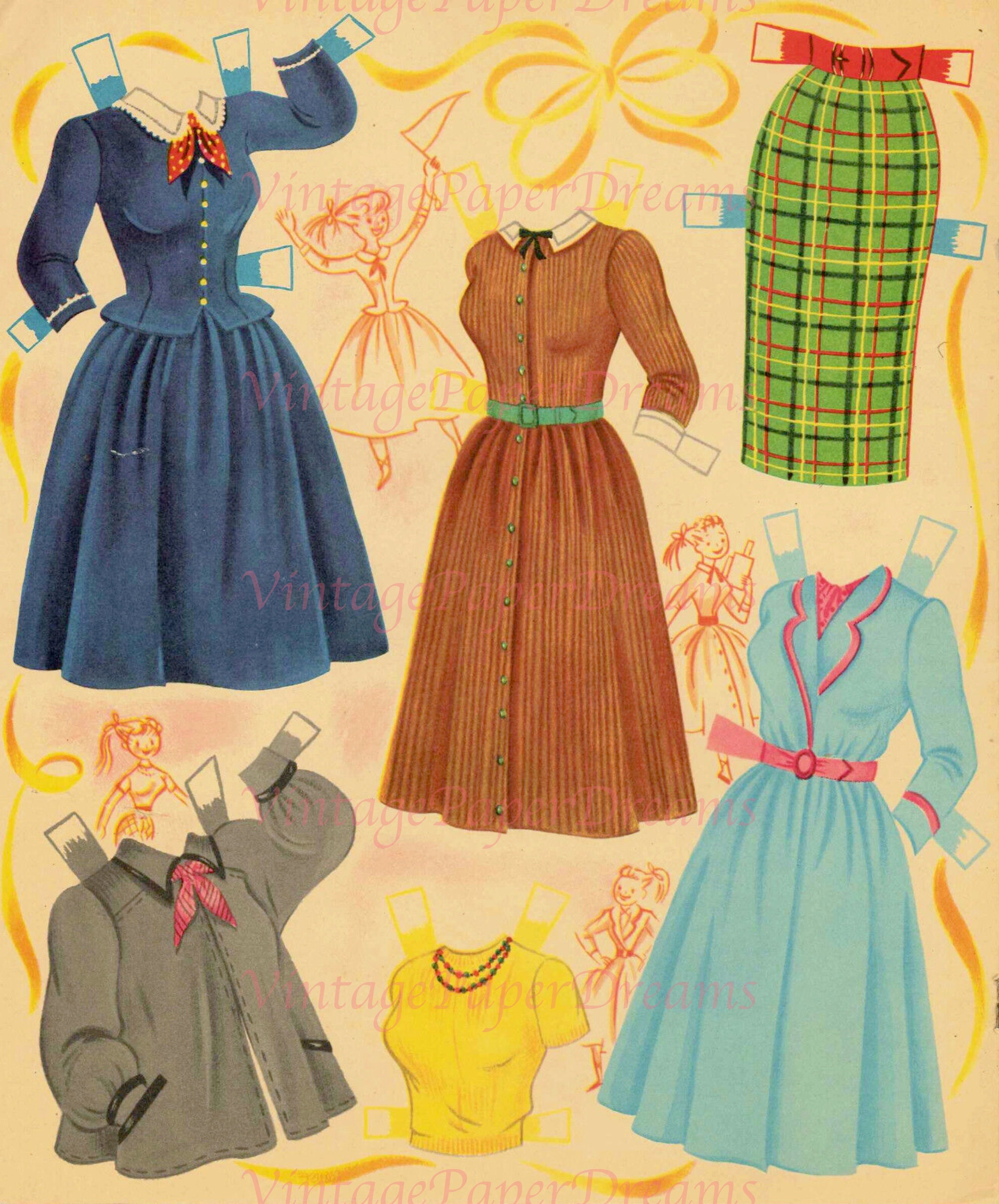 Vintage Paper Doll Printable PDF best Friends Paper Dolls 50s 1950s ...