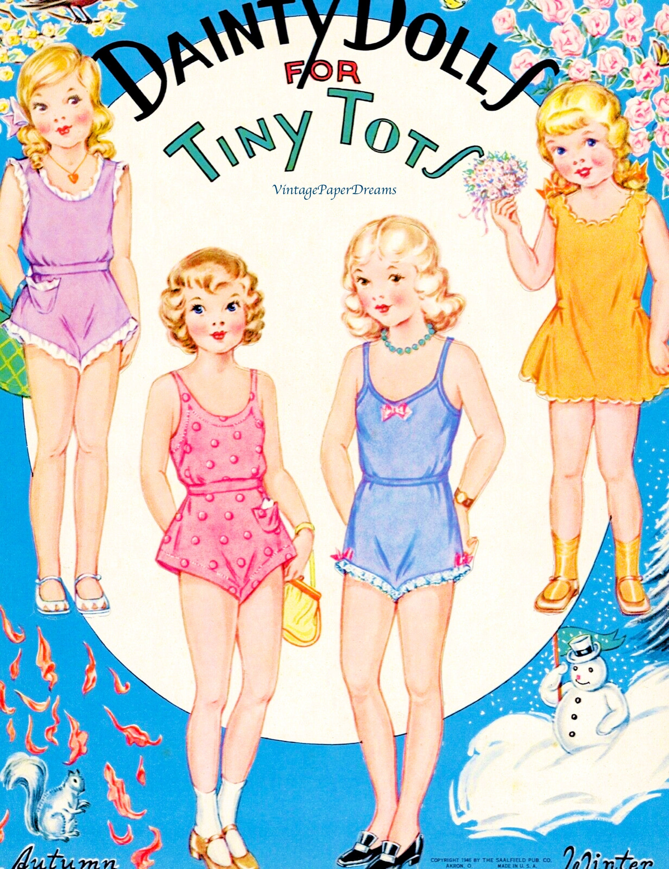 Vintage Paper Doll Printable PDF baby Boys Girls Paper Dolls 40s 1940s ...