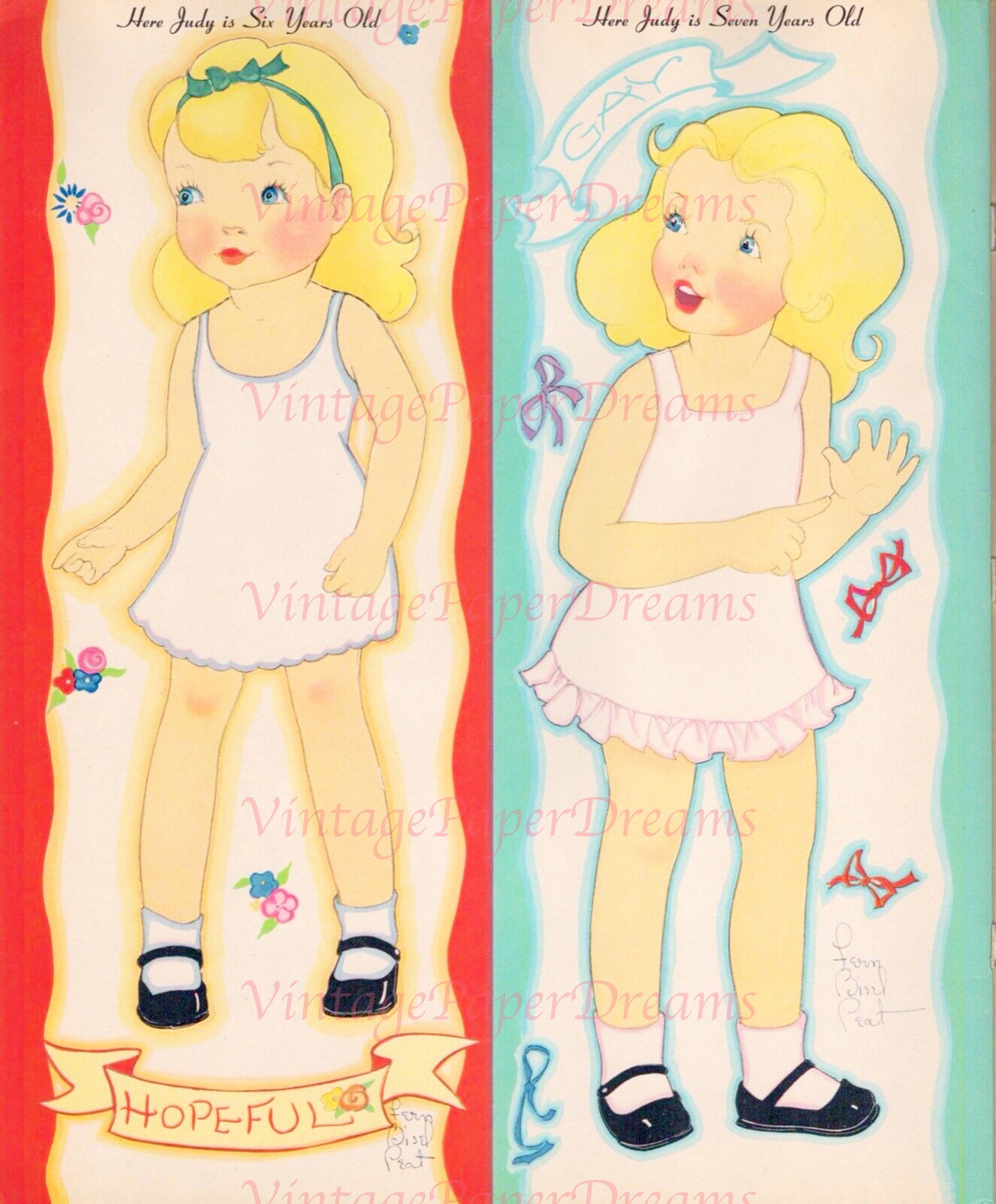 Vintage Paper Doll Printable PDF • the 8 Ages of Judy Paper Dolls JPEG ...