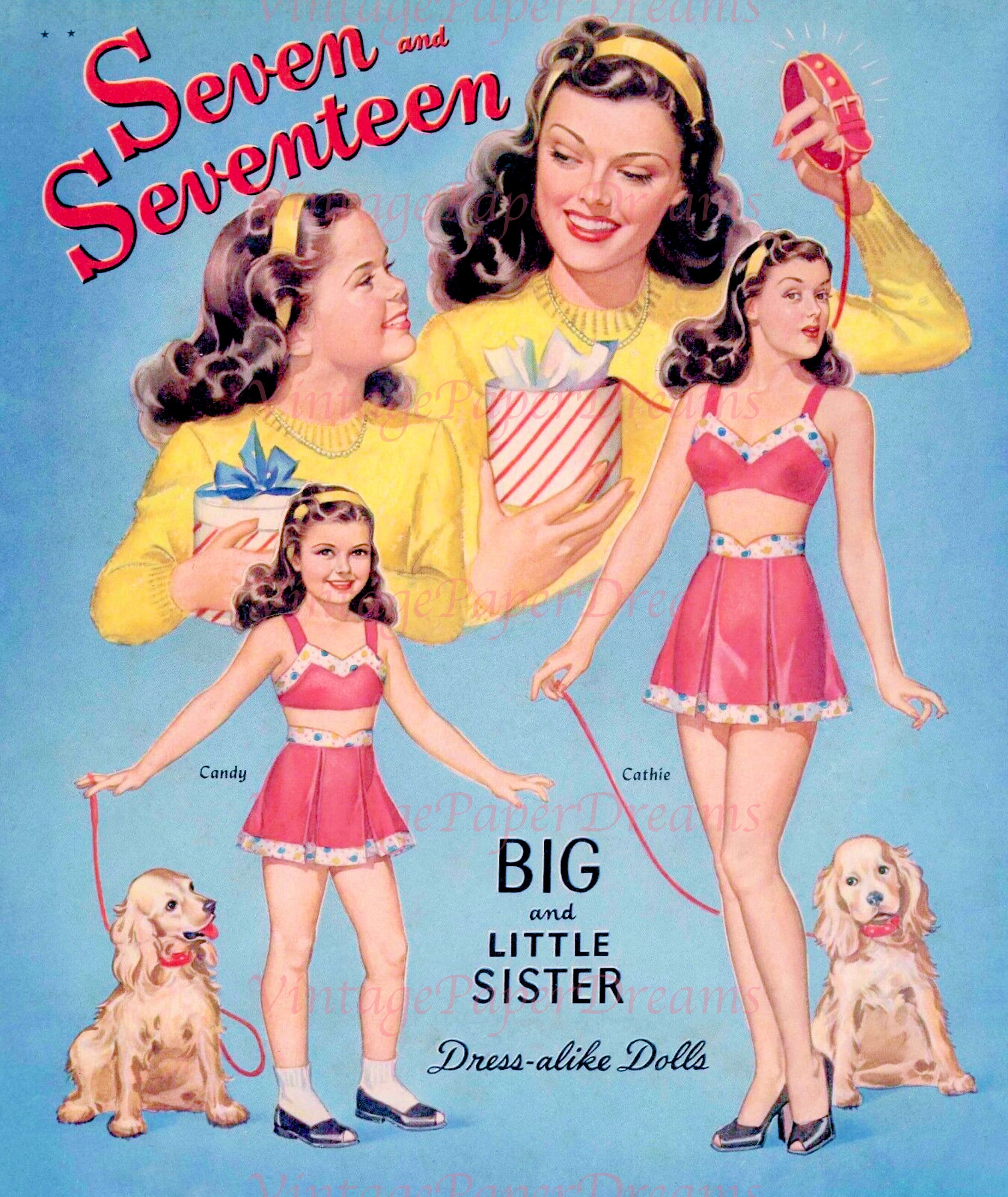 Vintage Paper Doll Printable PDF • Big Sister Little Sister Paper Dolls ...