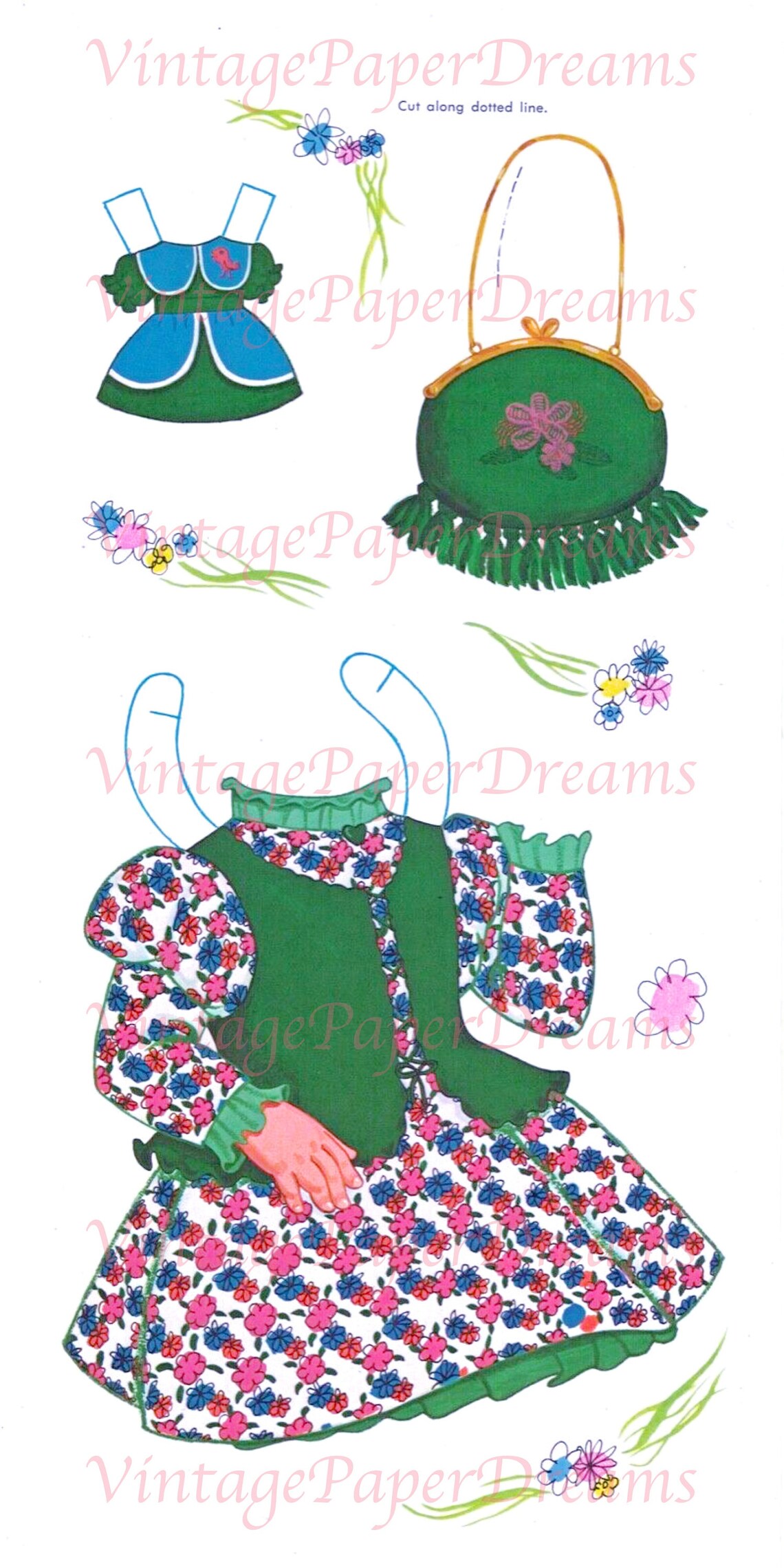 Vintage Paper Doll Printable PDF cottagecore Amy Jo Paper - Etsy