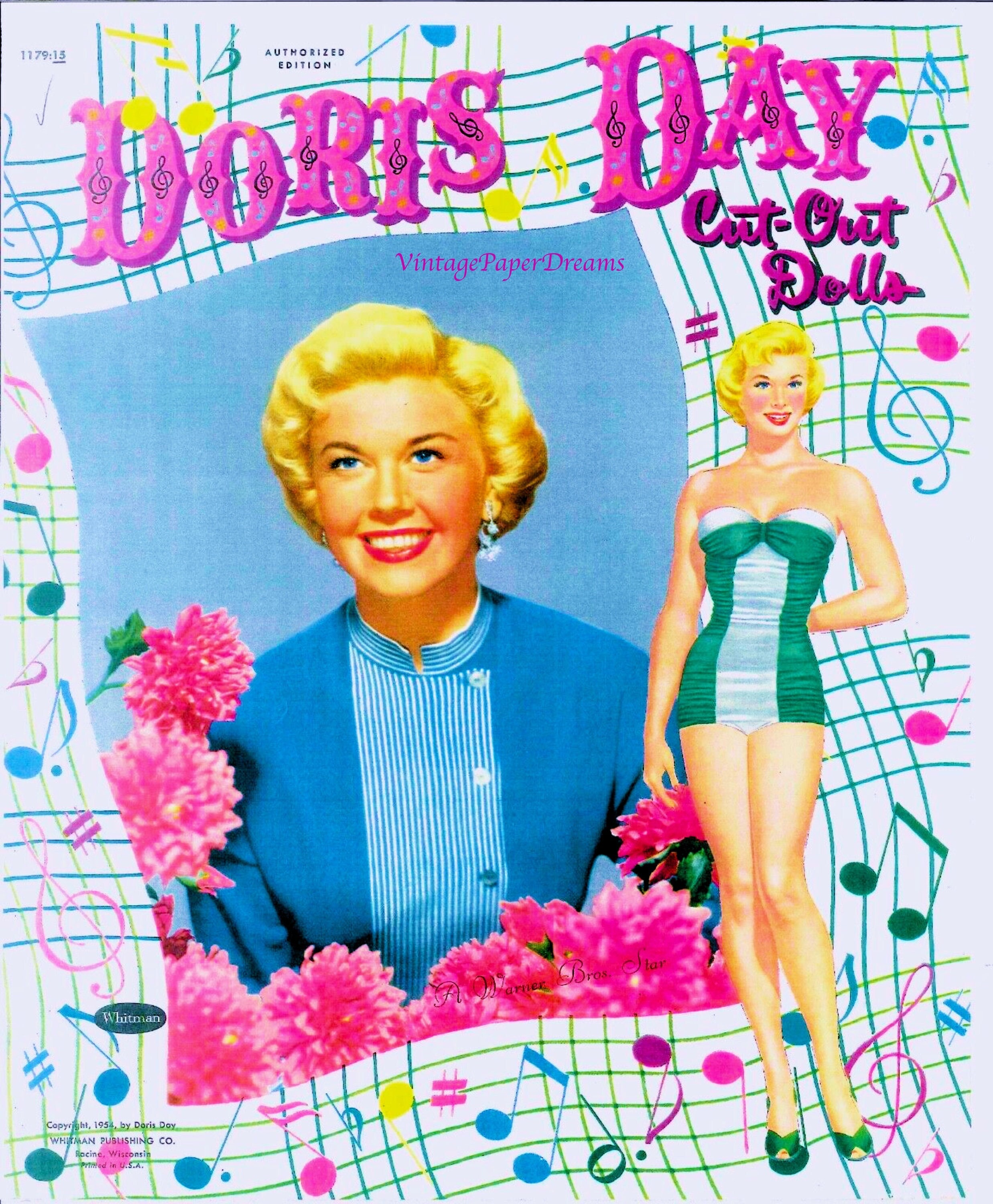 Vintage Paper Doll Printable PDF doris Day Paper Doll 1954 - Etsy
