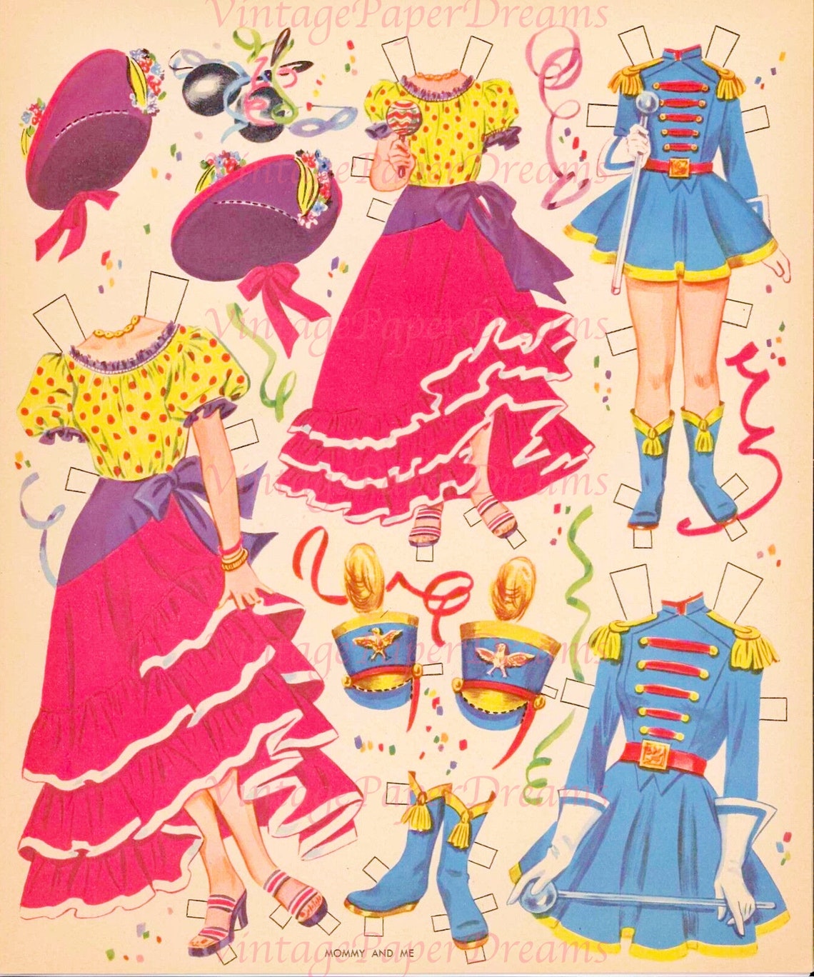 Vintage Paper Doll Printable PDF Mother Daughter Paper Dolls 50s 1950s ...