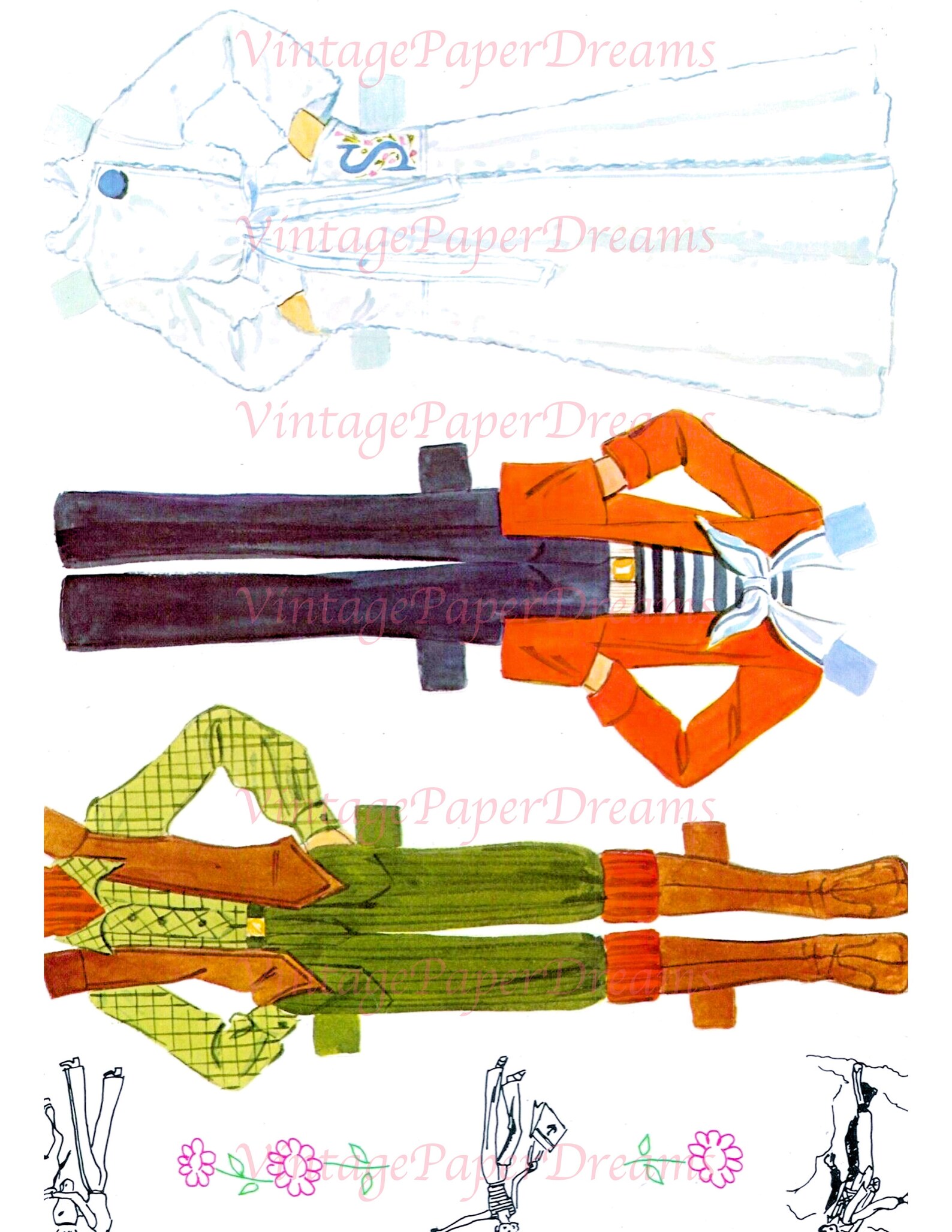 Vintage Paper Doll Printable PDF simply Sam Paper Doll 70s 1970s Paper ...