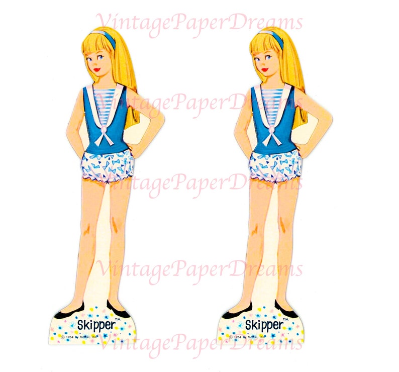 Vintage Paper Doll Printable PDF skipper Paper Doll 60s 1960s Paper ...