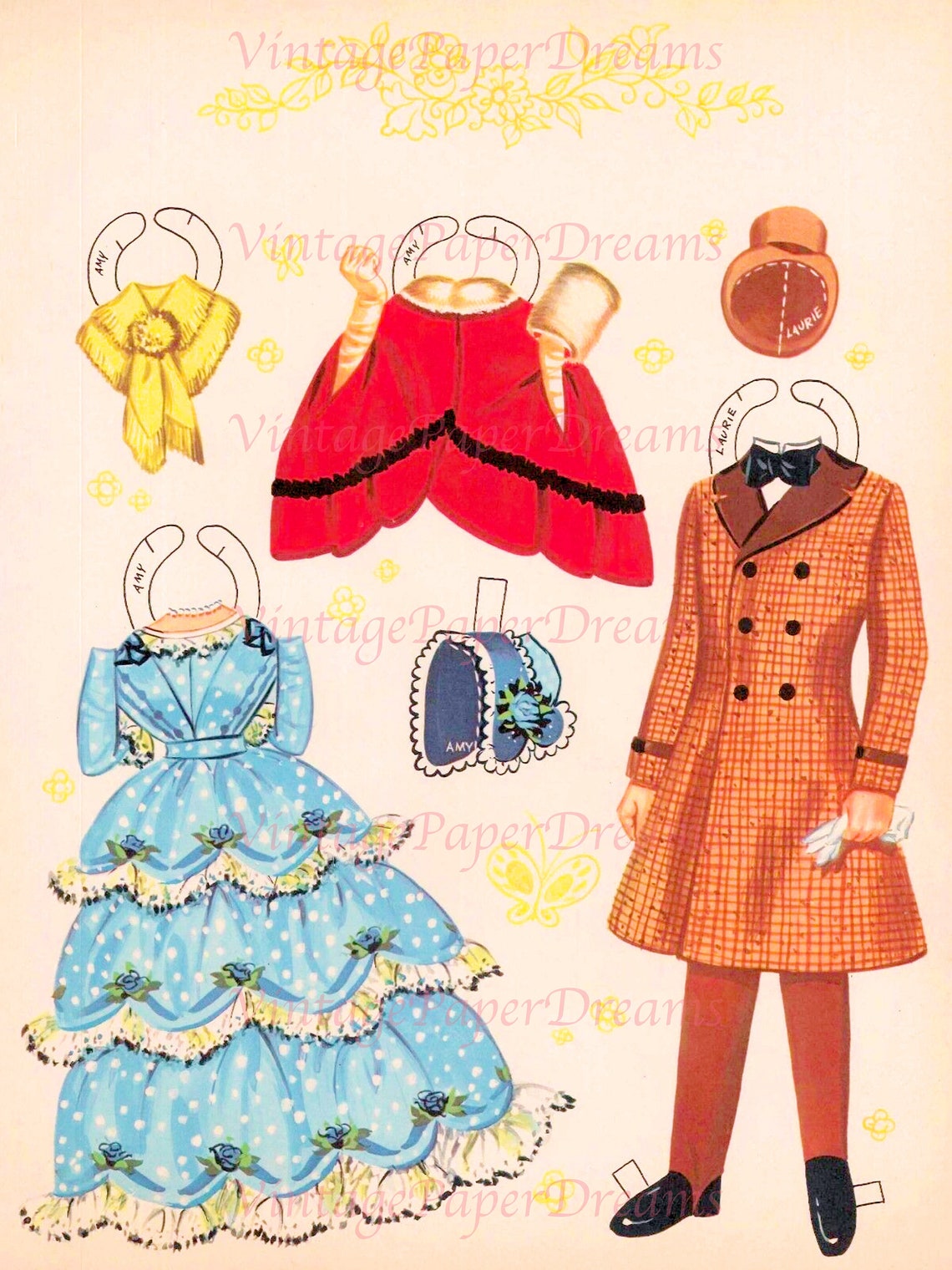 Vintage Paper Doll Printable PDF little Women Paper Dolls - Etsy Canada