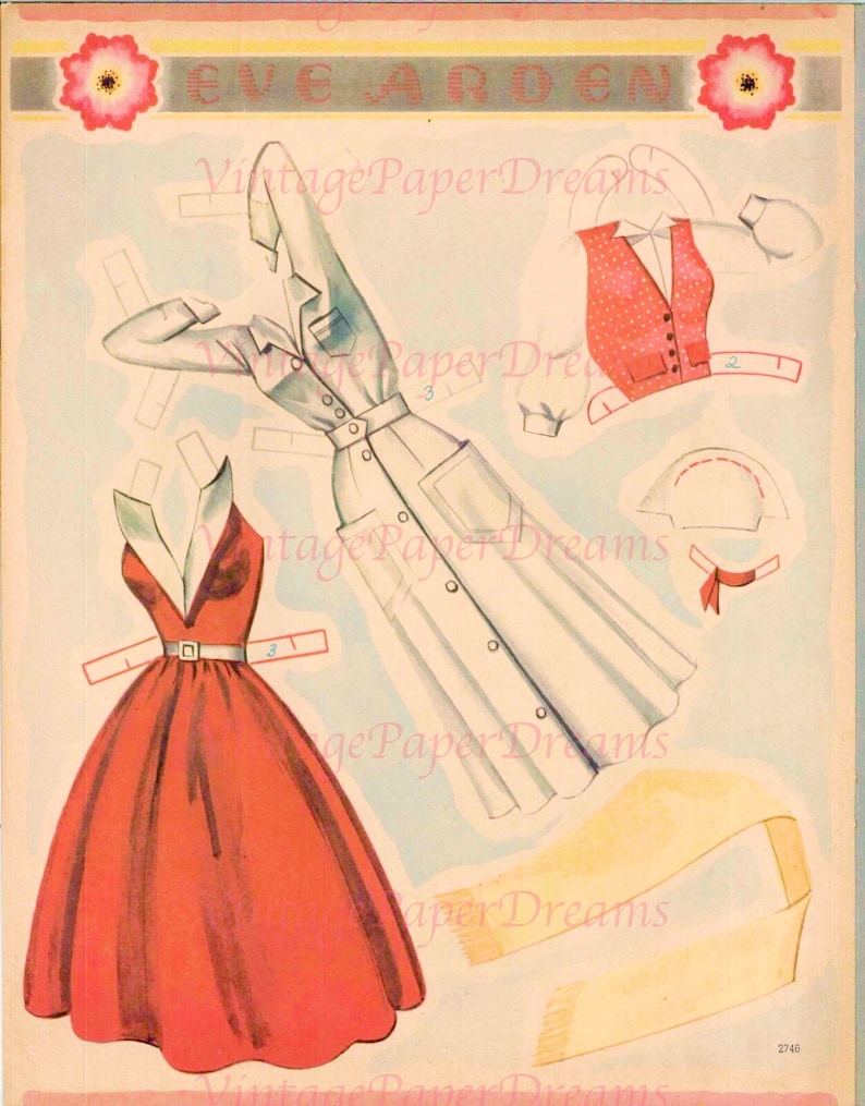 Vintage Paper Doll Printable PDF • eve Arden Paper Doll • 40s 1940s ...