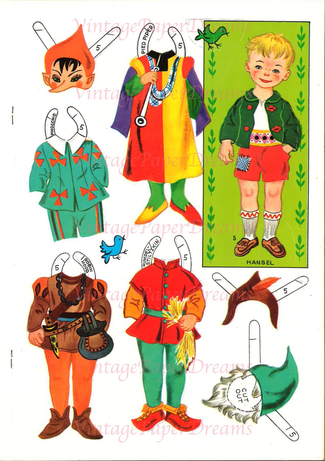 Vintage Paper Doll Printable PDF JPEG Magicfairy Tale Paper - Etsy