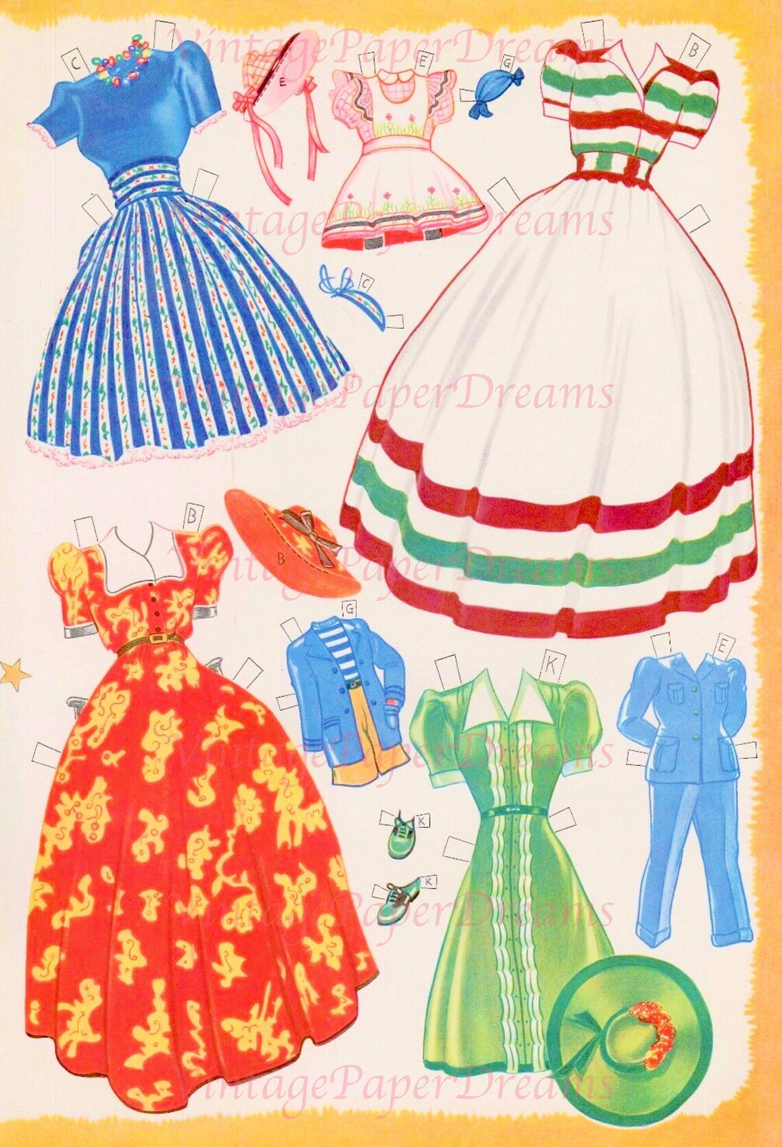 Vintage Paper Doll Printable PDF • Big Sister Little Sister Paper Dolls ...
