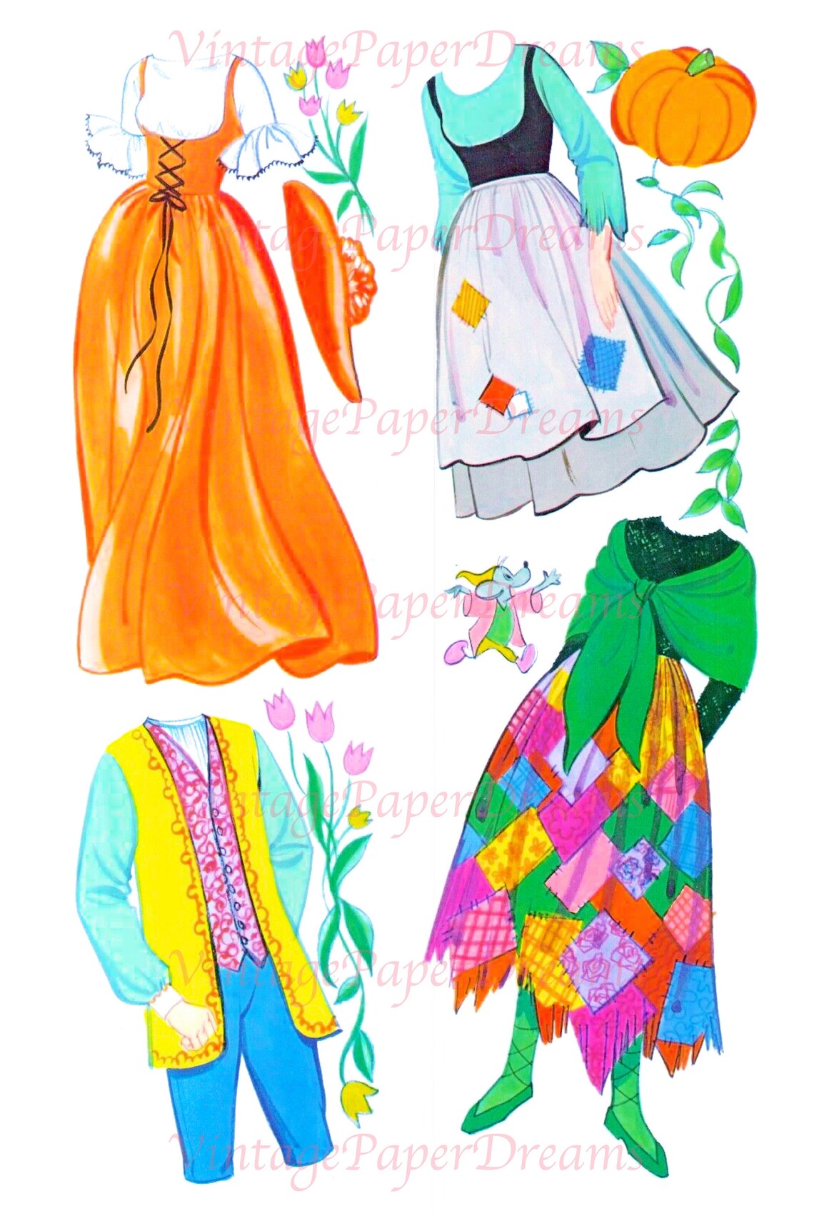 Vintage Paper Doll Printable PDF Cinderella Paper Doll 70s 1970s Prince ...