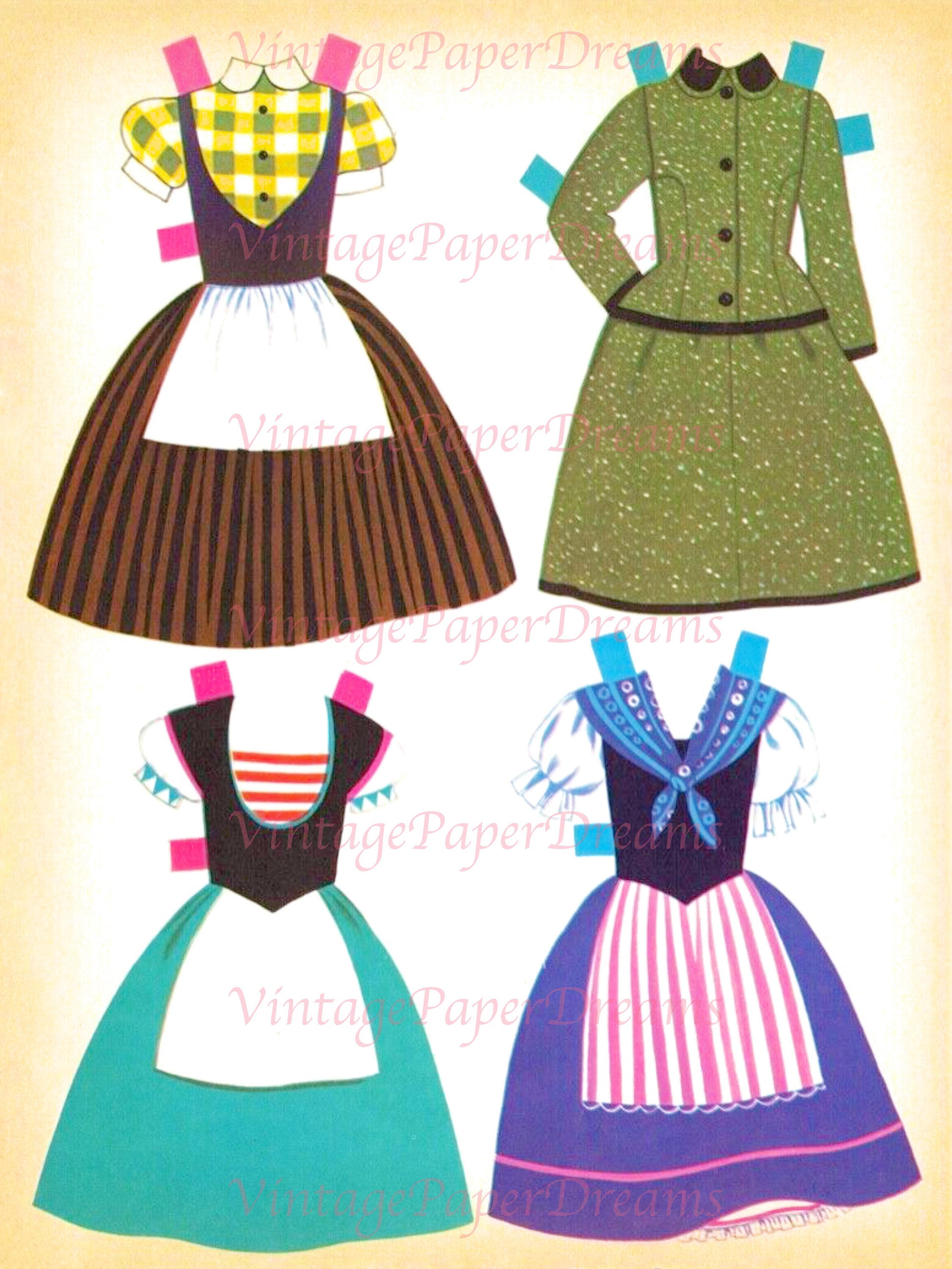 Vintage Paper Doll Printable PDF JPEG Heidi Paper Doll 70s 1970s Paper ...