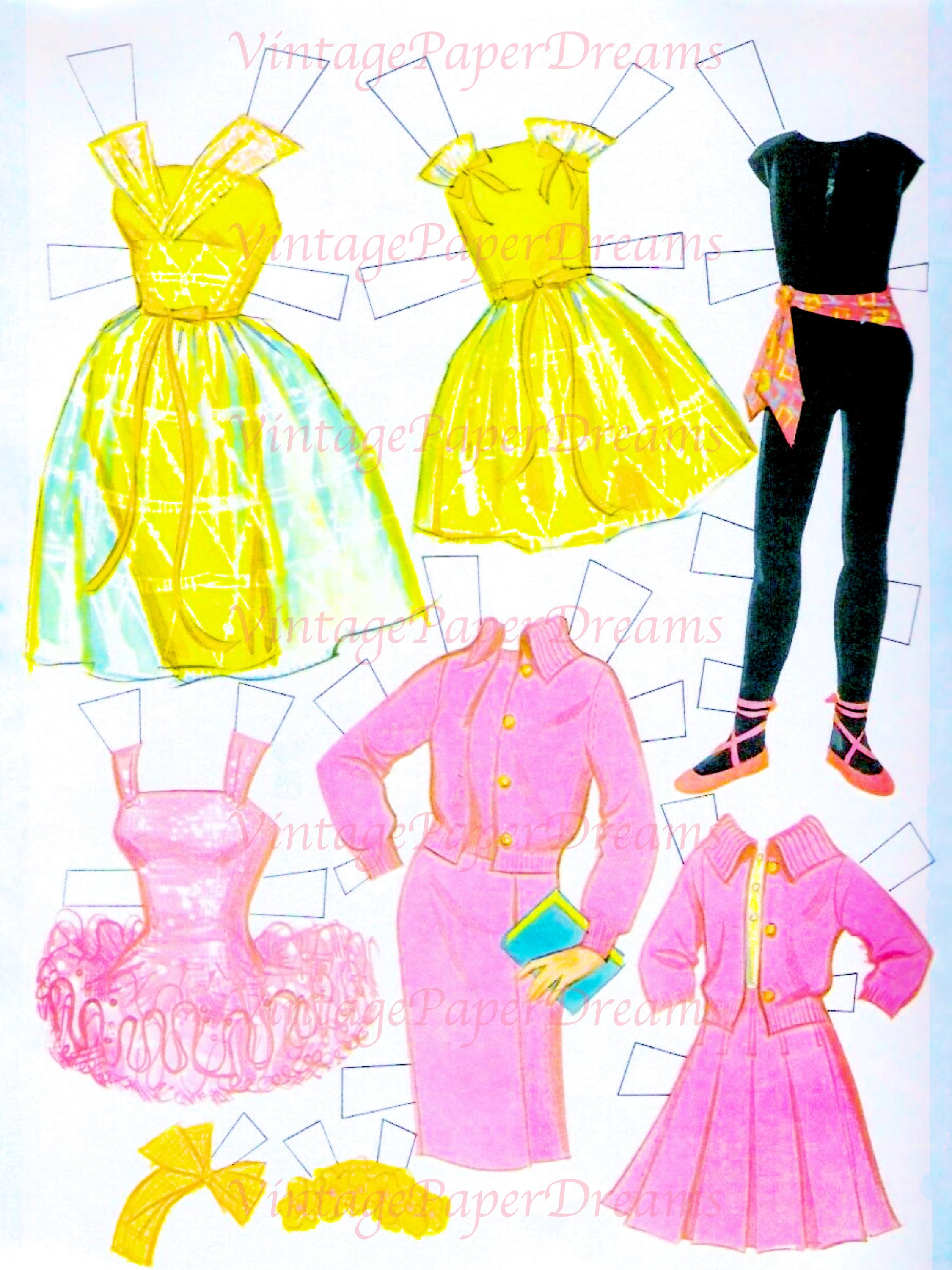 Barbie Paper Doll Outfits (3) Barbie Paper Dolls, Paper Doll Dress ...