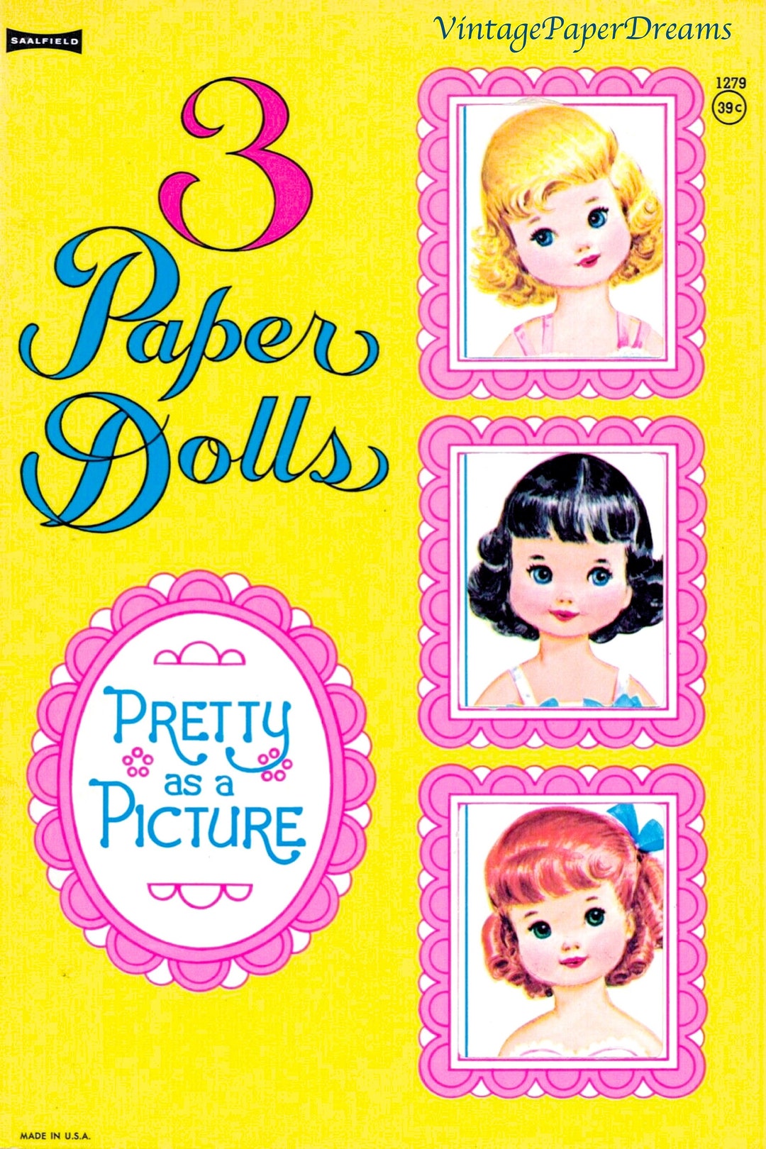Vintage Paper Doll Printable PDF • Little Girl Paper Dollies • 60s ...