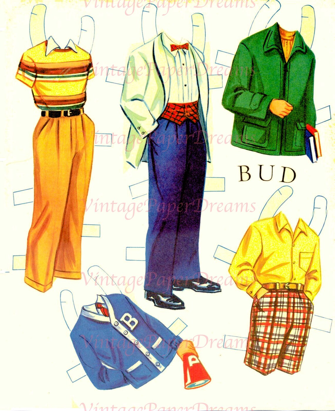 Vintage Paper Doll Printable PDF double Date Paper Dolls - Etsy