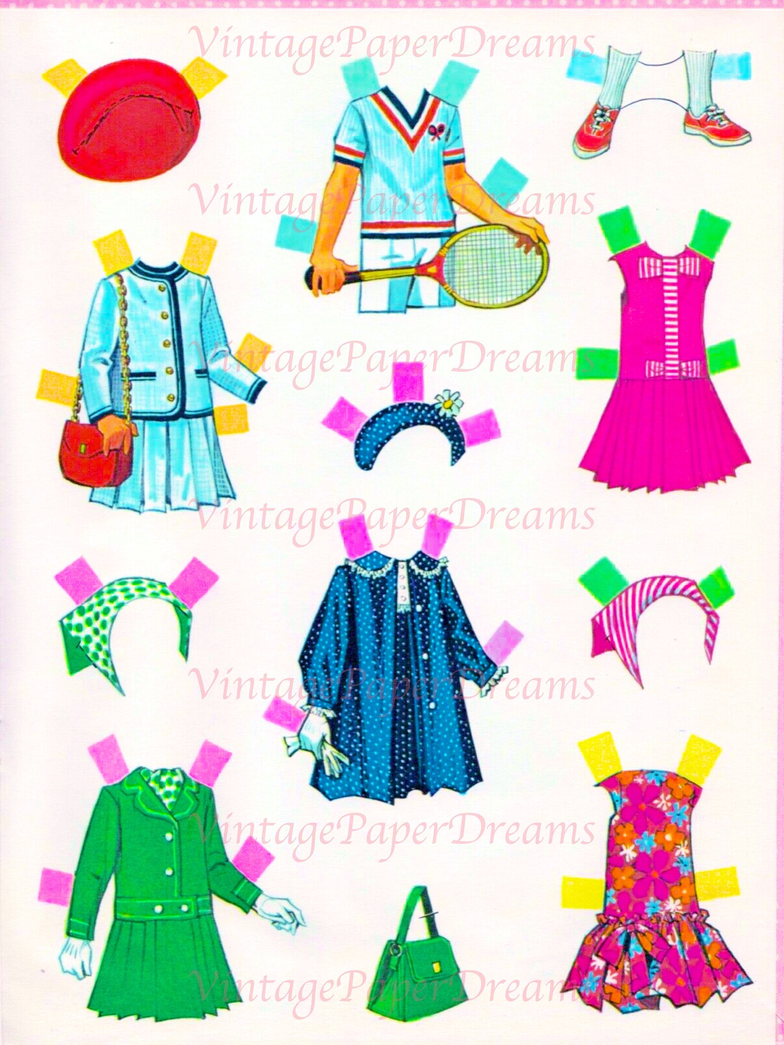 Vintage Paper Doll Printable PDF JPEG Magicfairy Tale Paper - Etsy