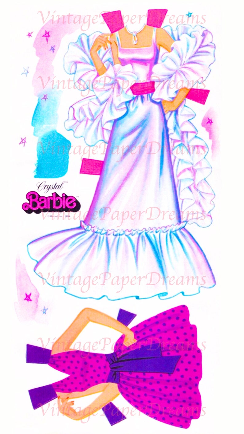 Barbie Paper Doll Printable PDF Crystal Barbie Paper Doll - Etsy