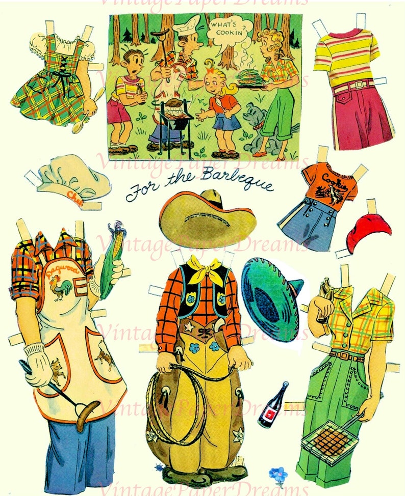 Vintage Comic Book Art Printable PDF blondie Paper Dolls - Etsy