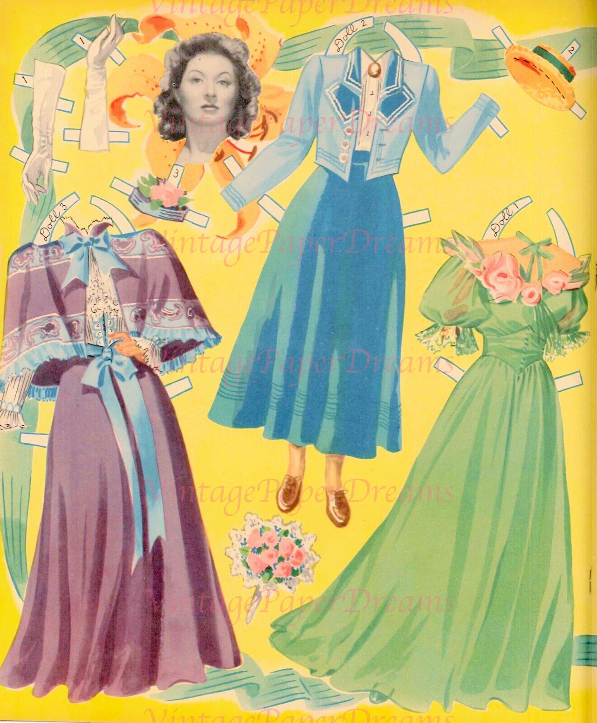 Vintage Paper Doll Printable PDF greer Garson Paper Doll - Etsy UK