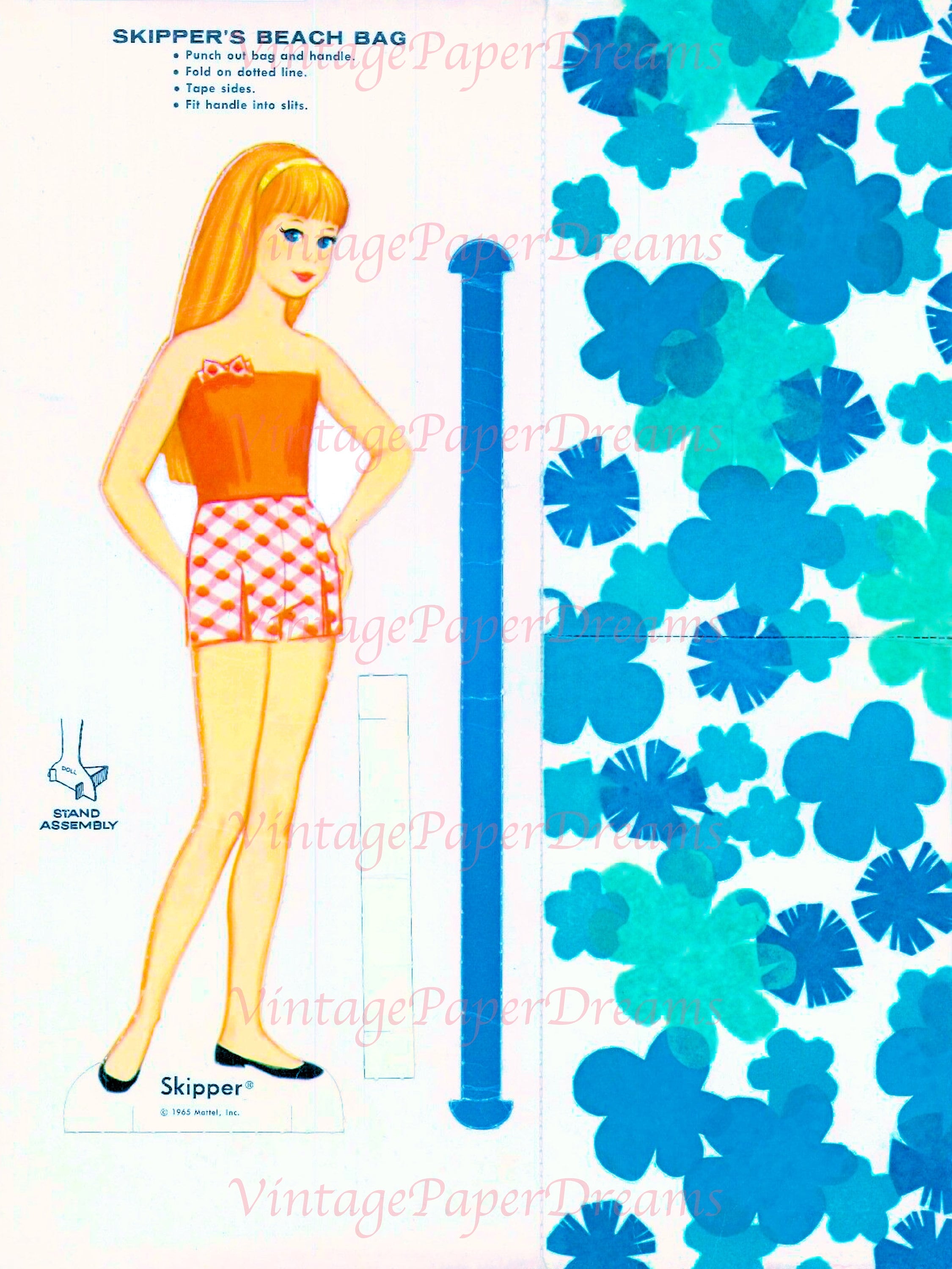 Vintage Paper Doll Printable Pdf Skipper Paper Doll 60s 1960s Paper