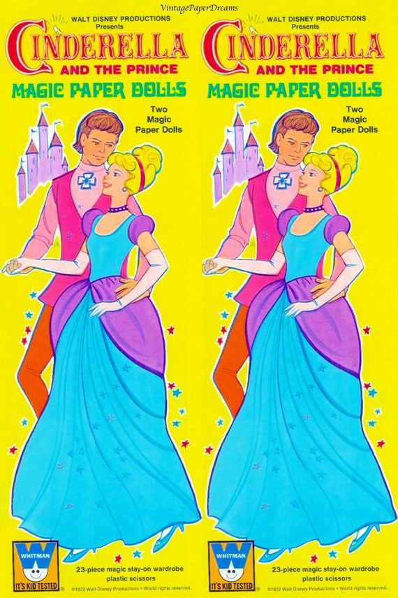 Vintage Paper Doll Printable PDF Cinderella Paper Doll 70s - Etsy