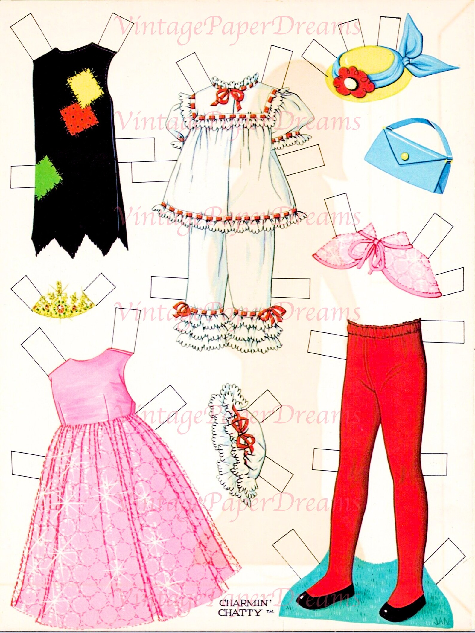 Vintage Paper Doll Printable PDF charmin Chatty Paper Doll 60s 1960s ...