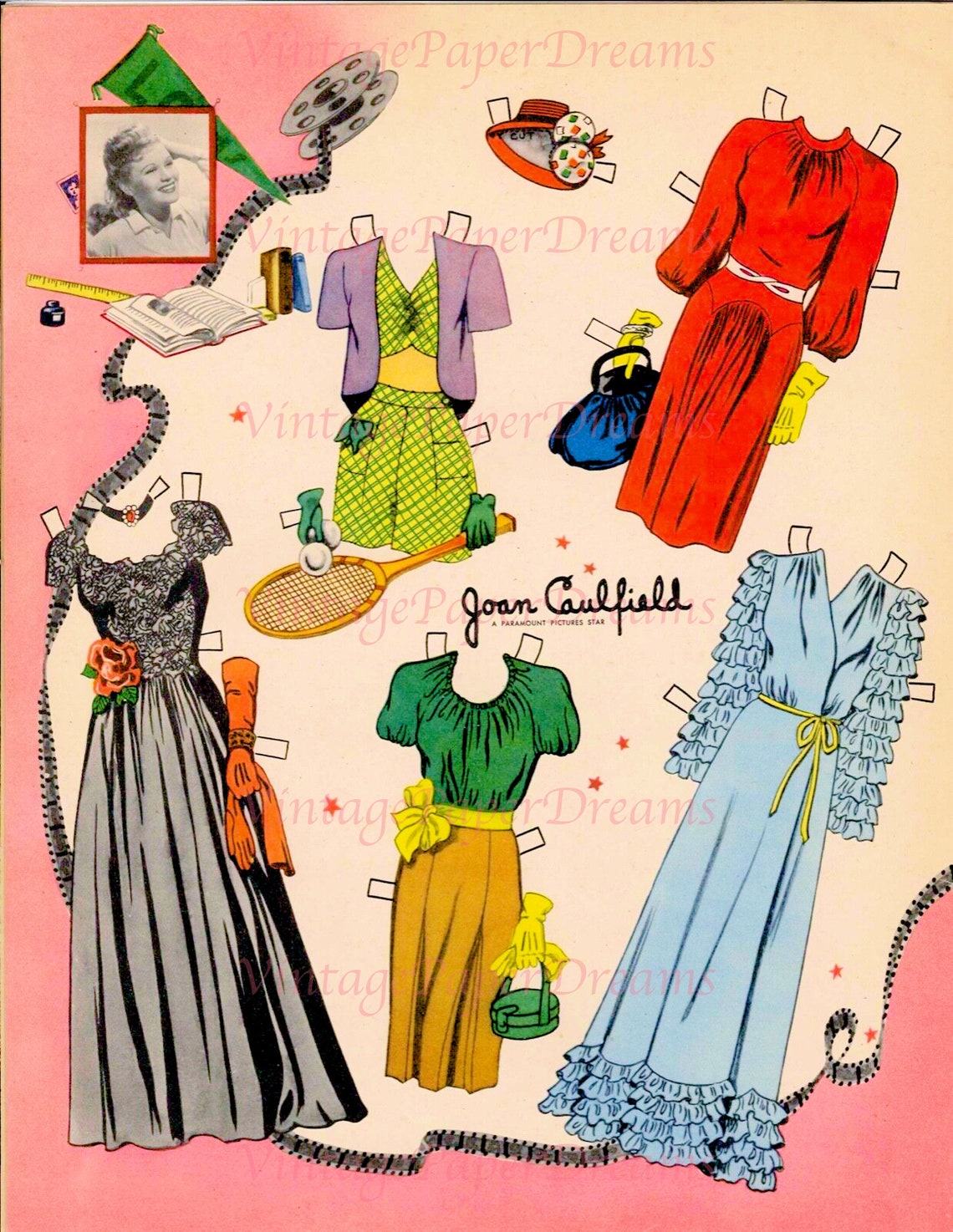 Vintage Paper Doll Printable PDF movie Starlet Paper Dolls - Etsy UK