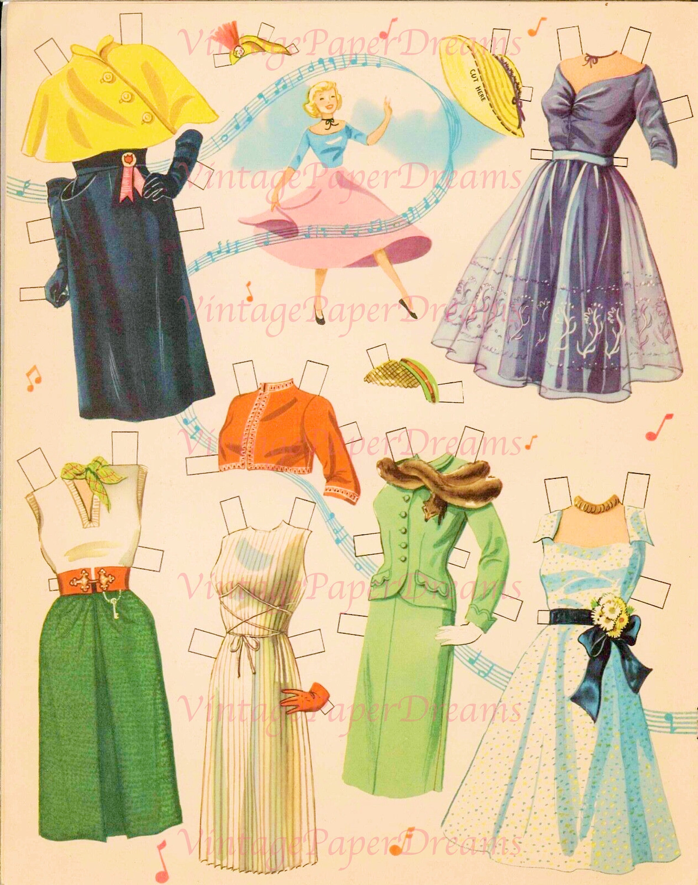 Vintage Paper Doll Printable PDF • jane Powell Paper Doll JPEG • 40s ...