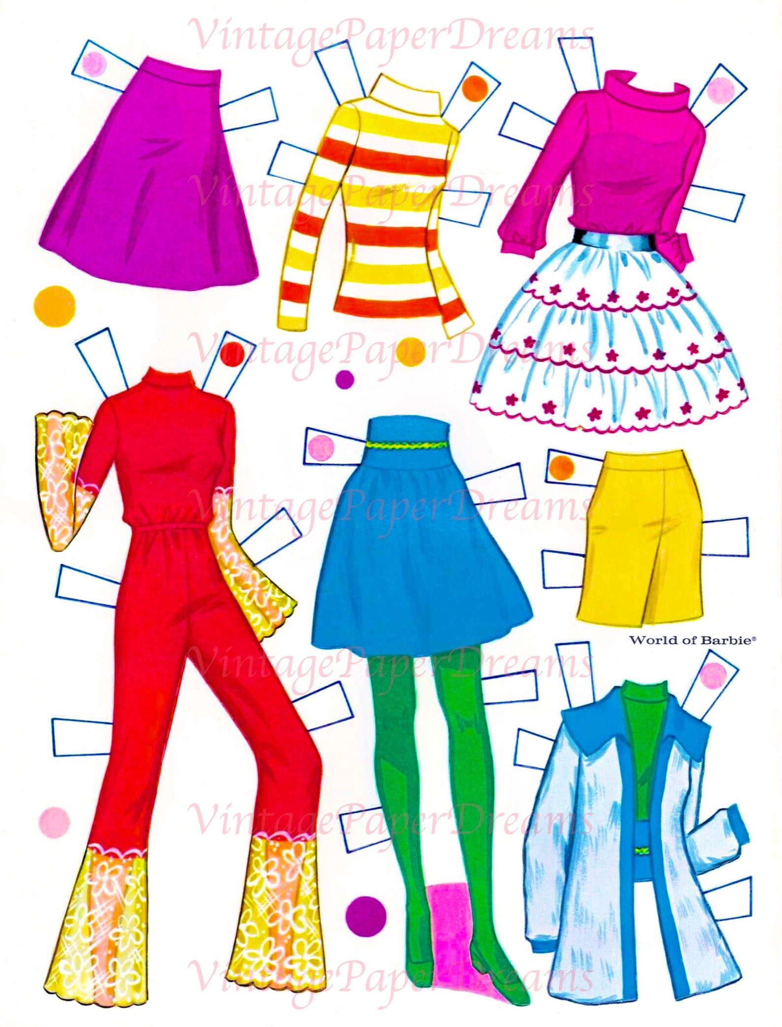 Barbie Paper Doll Printable PDF mod Barbie Paper Doll - Etsy UK