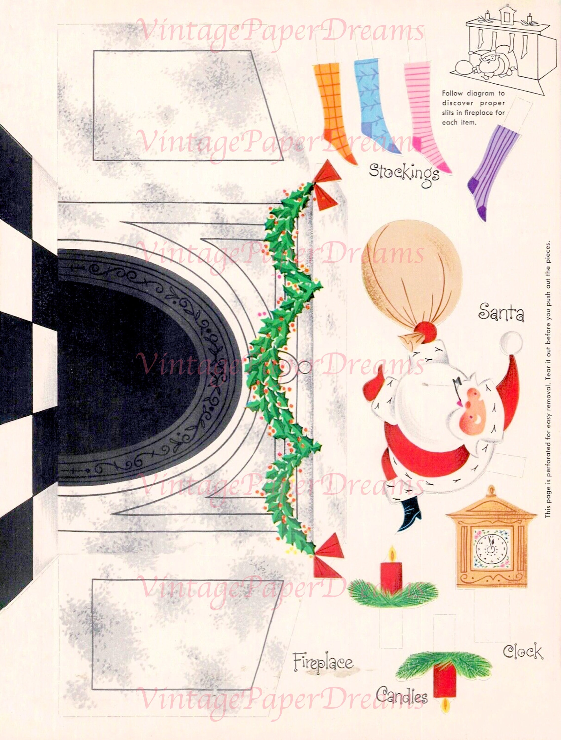 Vintage Christmas Activity Book Printable PDF Santa's Playbook Paper ...