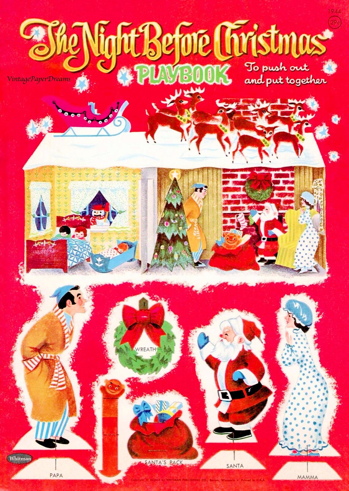 Vintage Christmas Printable PDF • Night Before Christmas Paper Dolls ...