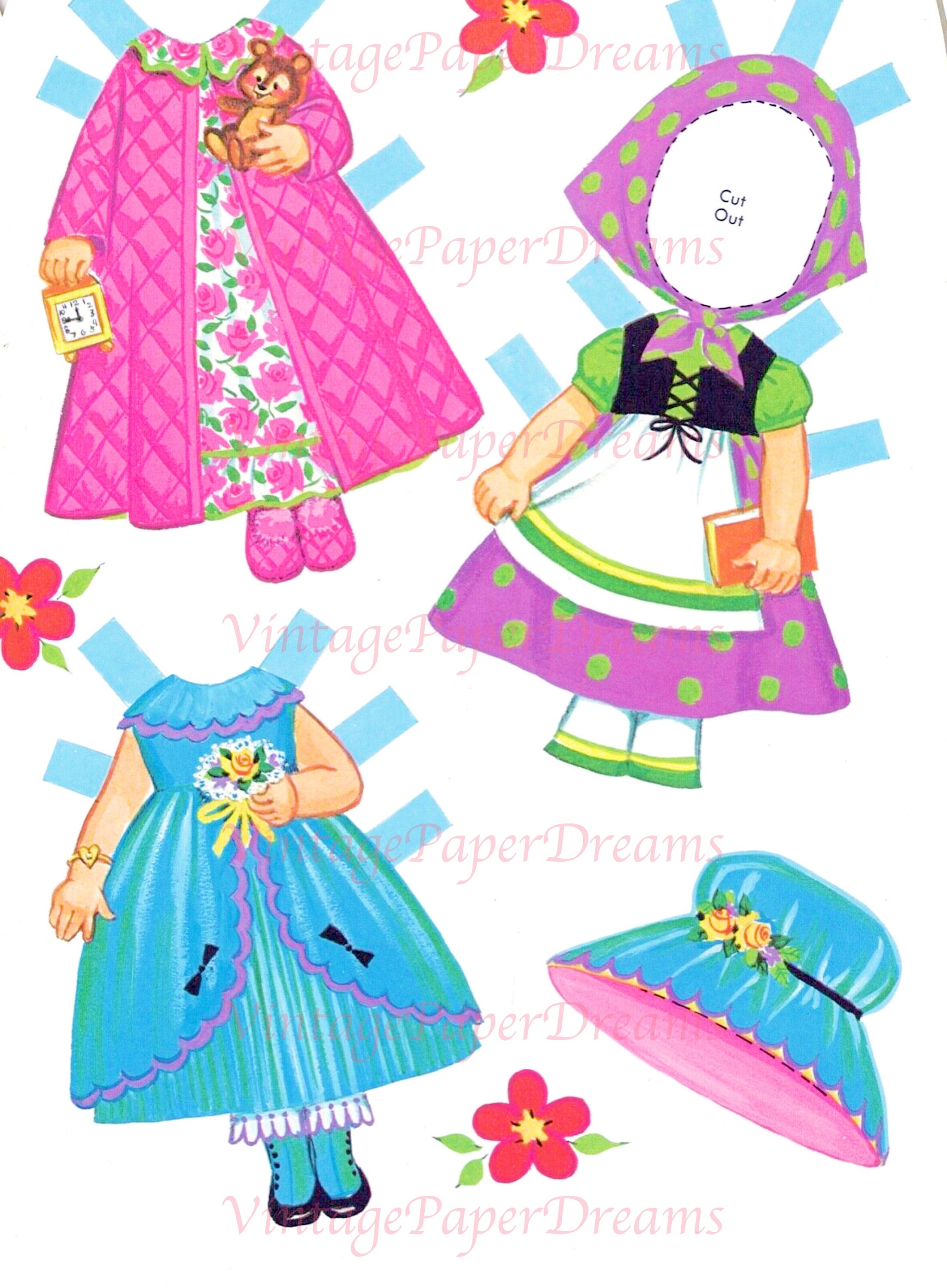 Vintage Paper Doll Printable PDF Goldilocks Three Bears - Etsy