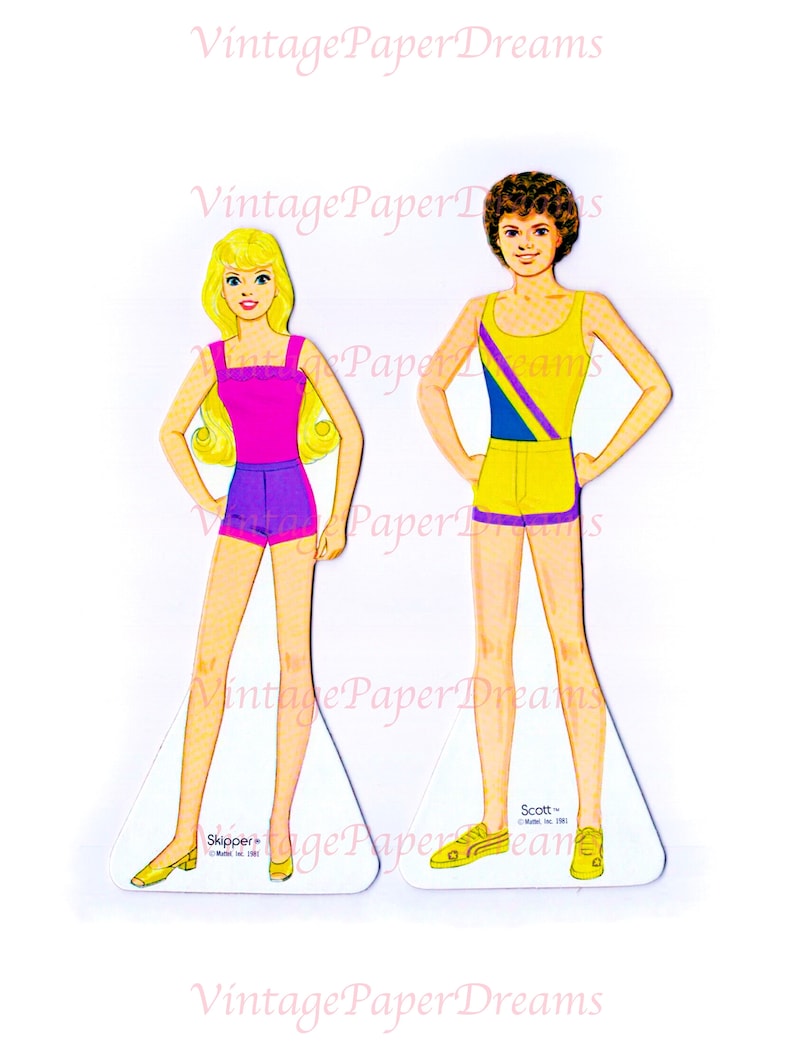 Vintage Paper Doll Printable PDF Skipper Paper Doll 80s - Etsy