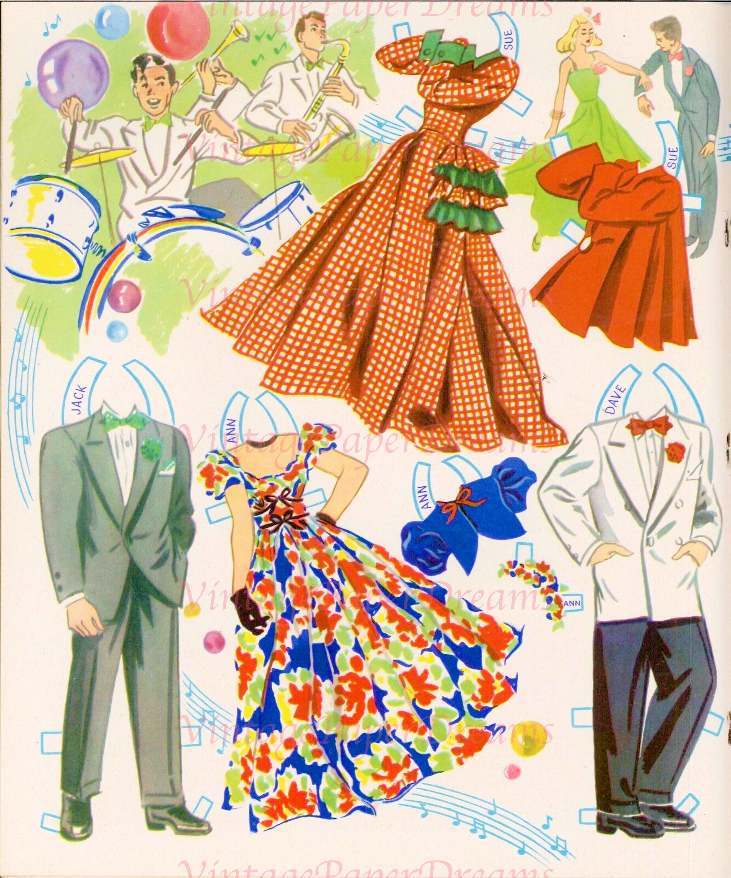 Vintage Paper Doll Printable PDF high School Paper Dolls 40s 1940s ...