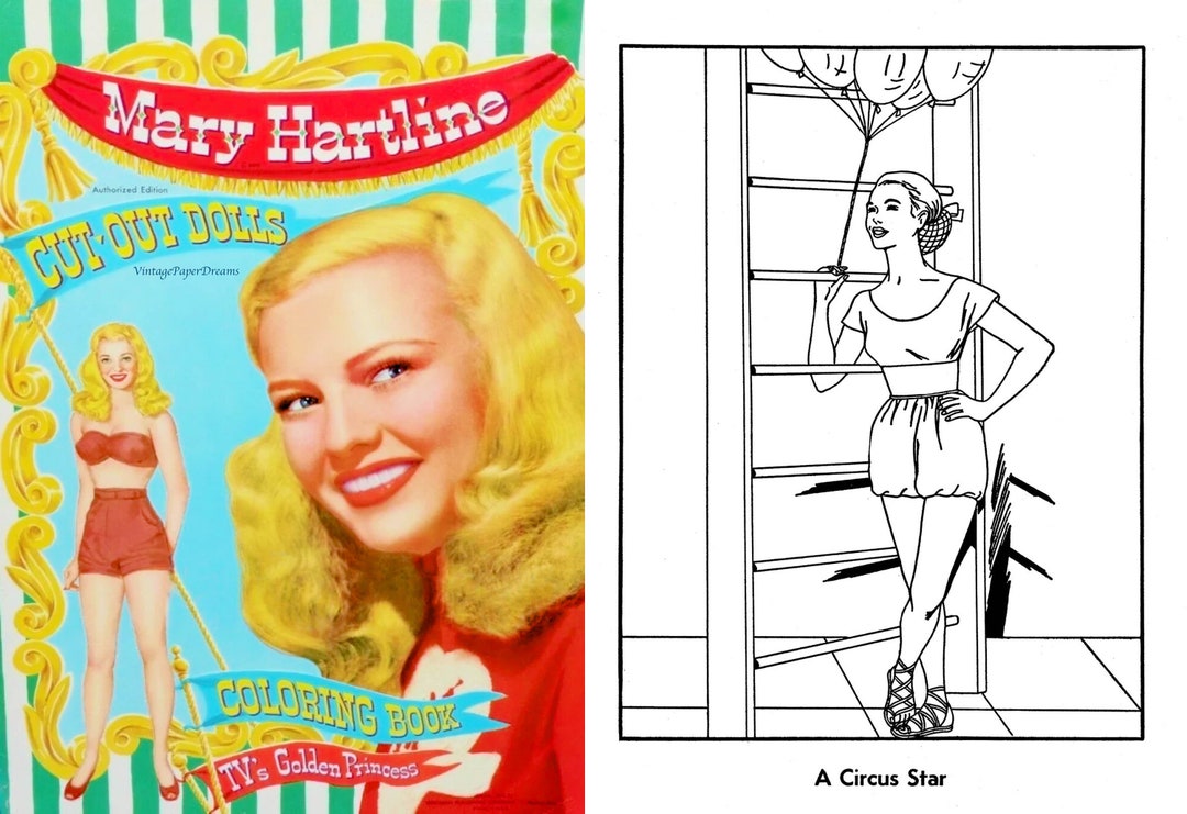 Vintage Coloring Book Printable PDF • mary Hartline Colouring Book ...