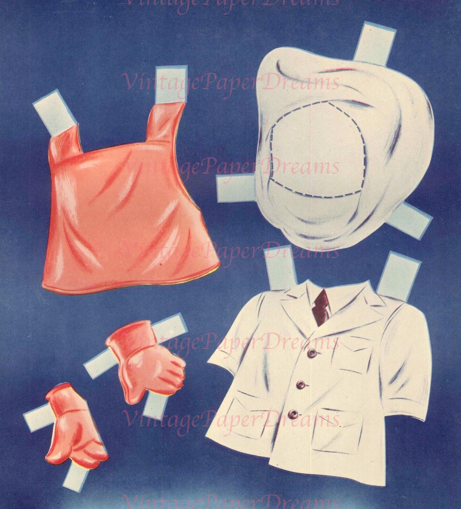 Vintage Paper Doll Printable PDF little Doctor Paper Dolls 40s 1940s ...